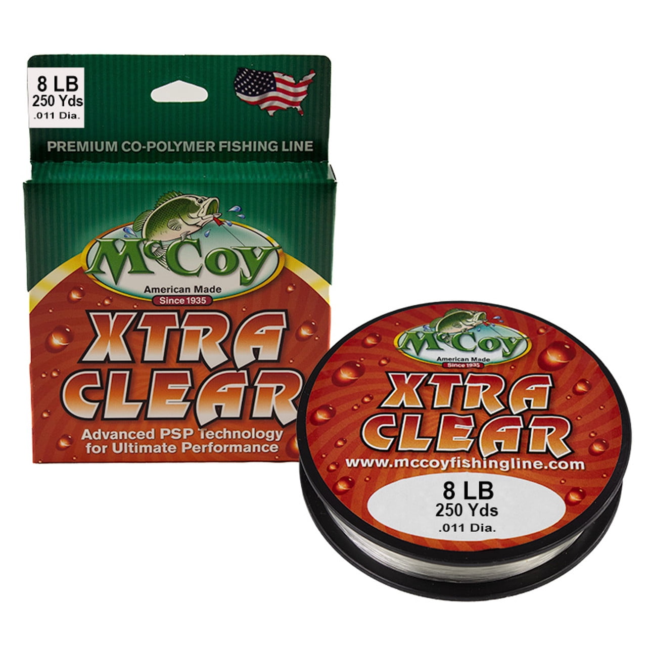 McCoy Xtra Clear Premium CoPolymer Monofilament Fishing Line (8lb Test ...