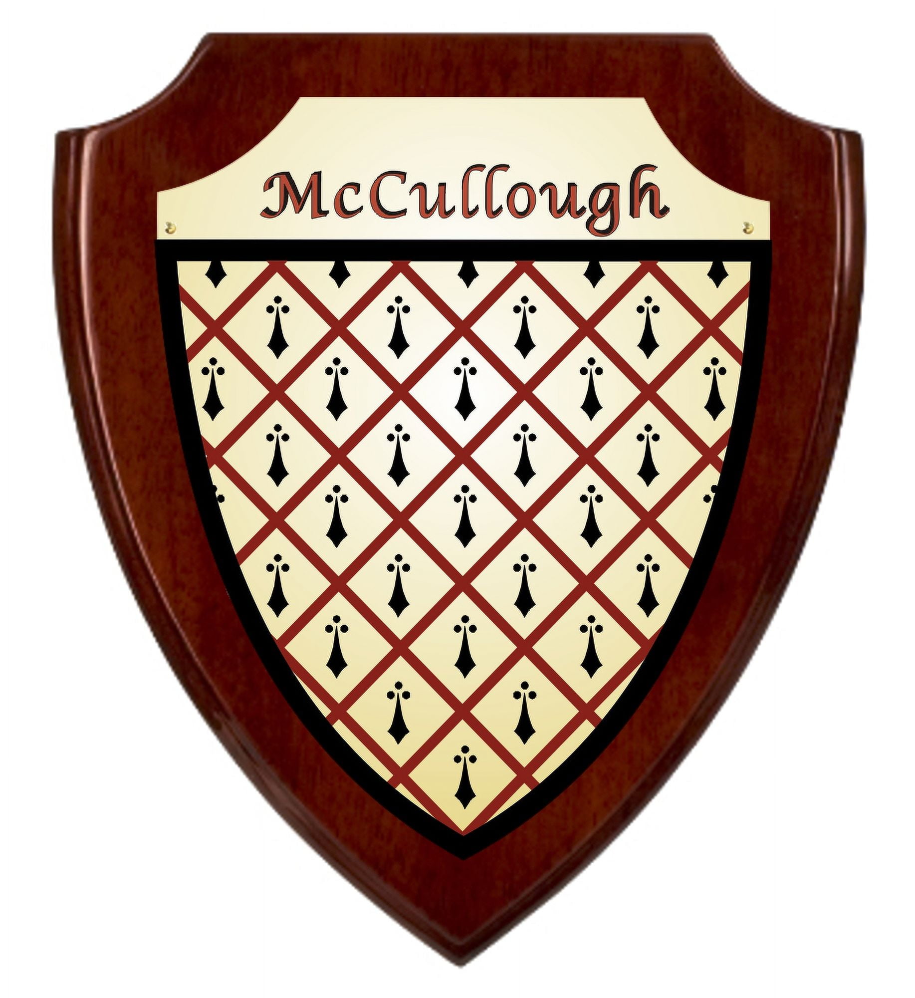 McCullough Irish Coat of Arms Shield Plaque - Rosewood Finish - Walmart.com