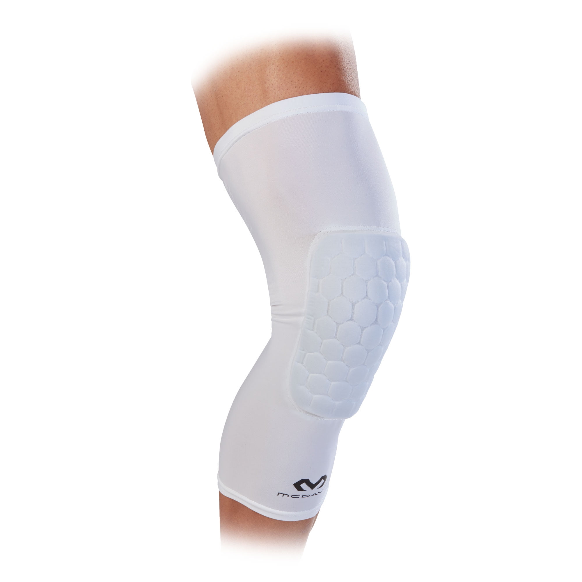 McDavid Knee HEX Tech Padded Compression Sleeve, Small/Medium, White ...