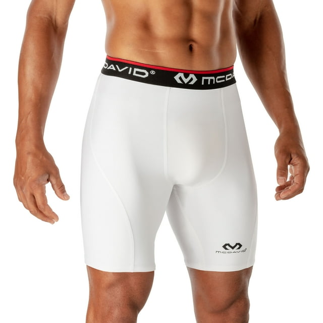 McDavid Sport Compression Athletic Shorts, White, Adult, Men's Medium ...