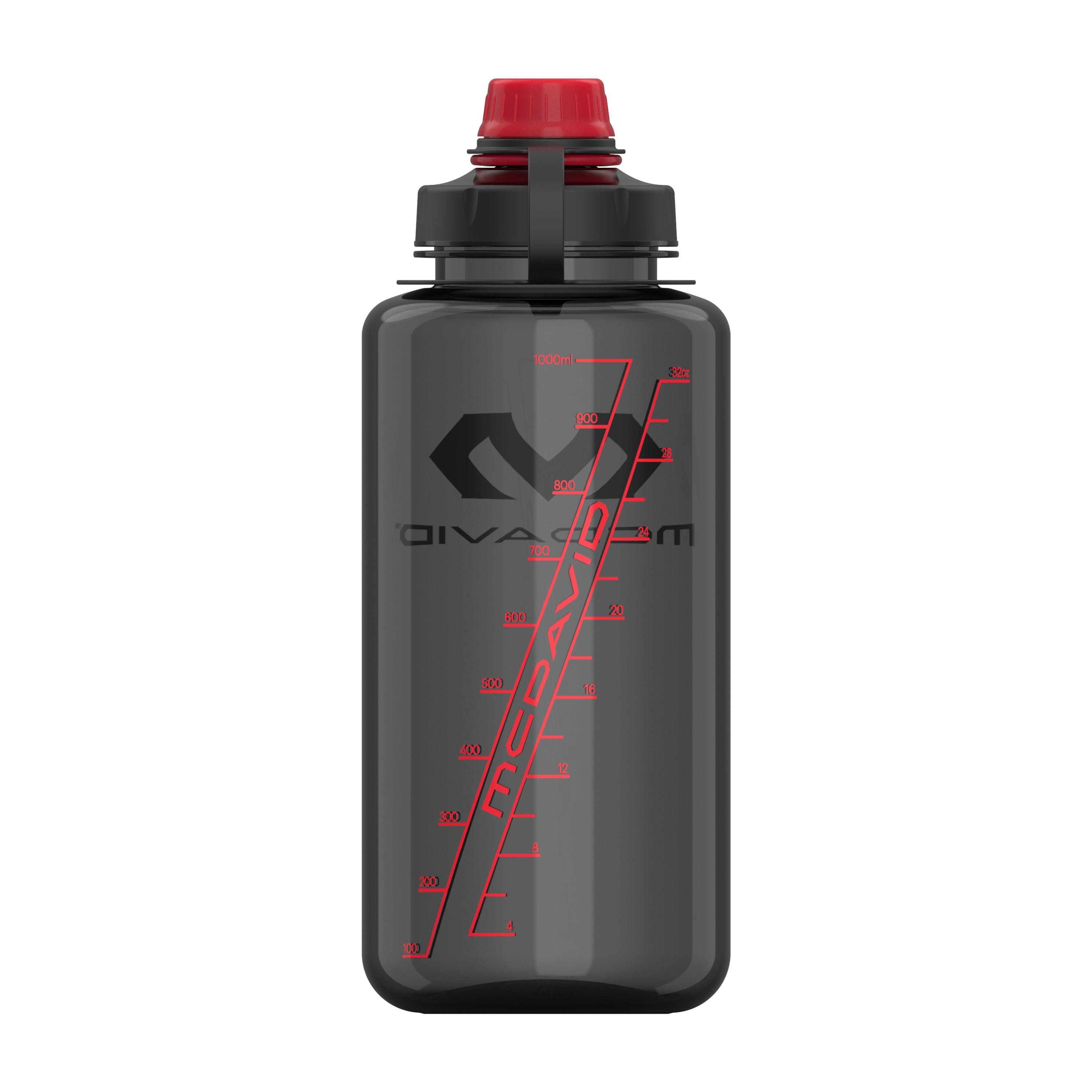 McDavid Sport Gamer 34oz 1L Plastic Water Bottle Smoke Red Narrow Wide ...