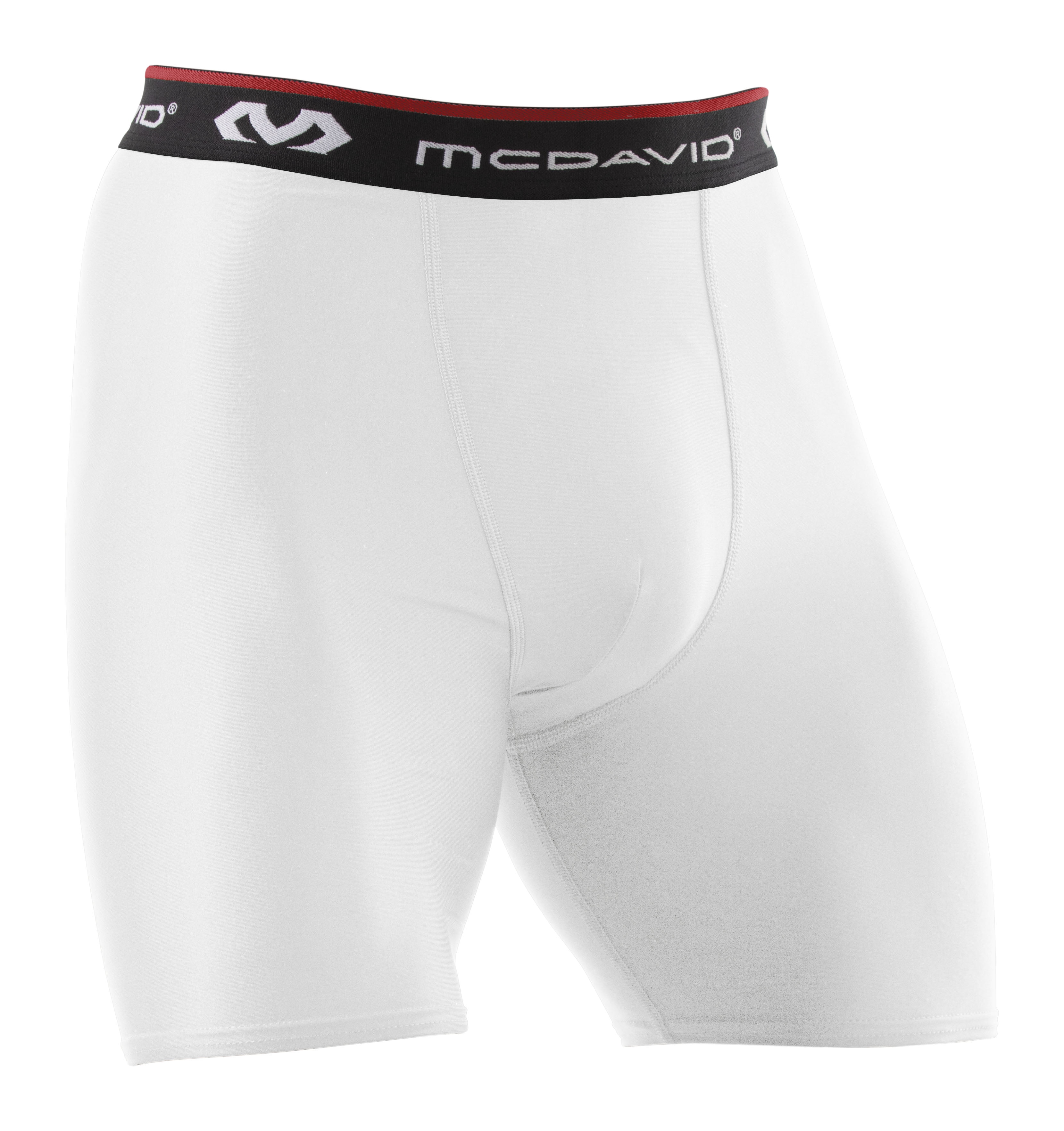 McDavid Multi-Sport Compression Shorts, Large, White, Unisex, Moisture ...