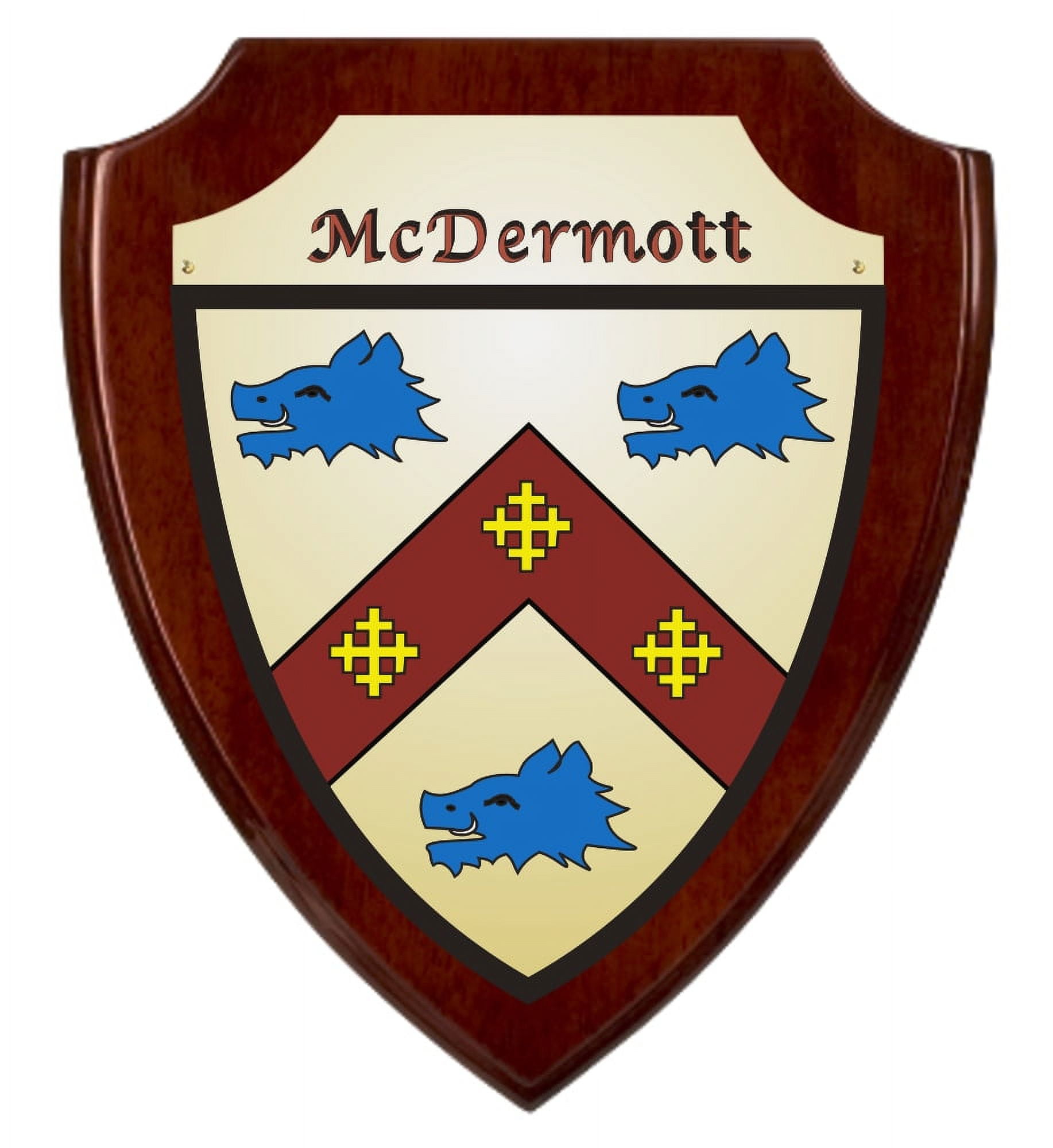McDermott Irish Coat of Arms Shield Plaque - Rosewood Finish - Walmart.com
