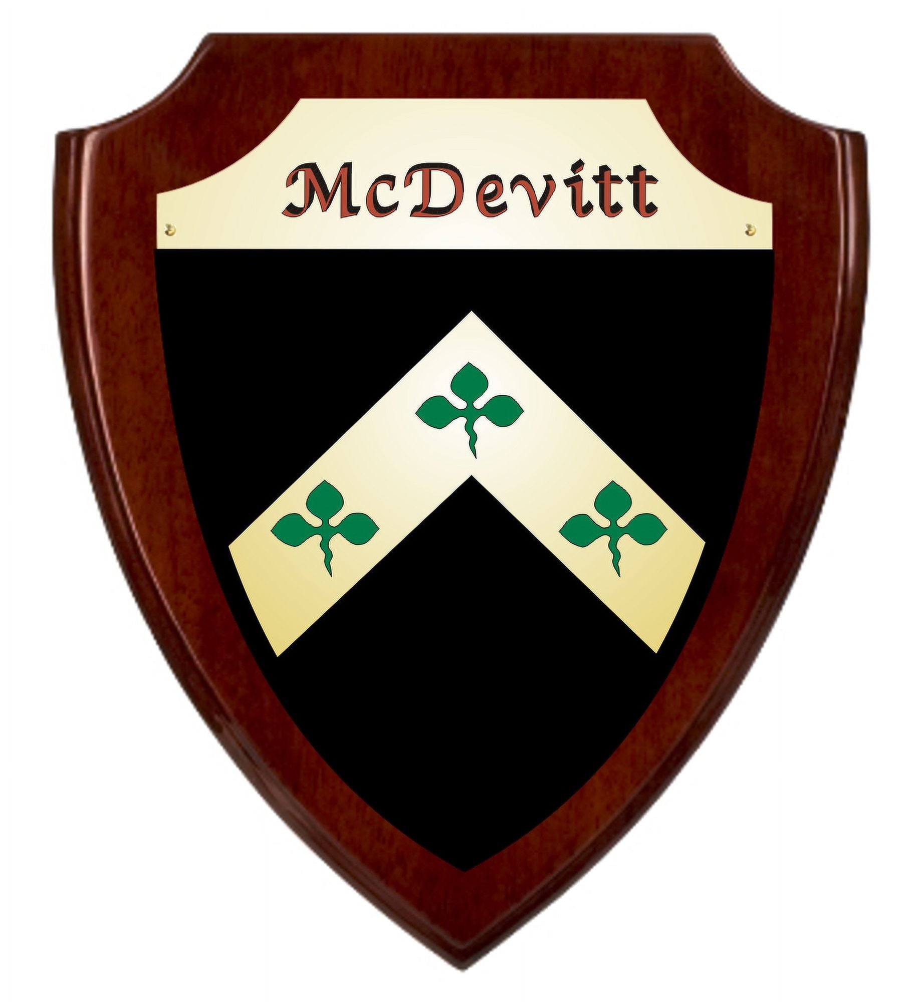 McDevitt Irish Coat of Arms Shield Plaque - Rosewood Finish - Walmart.com