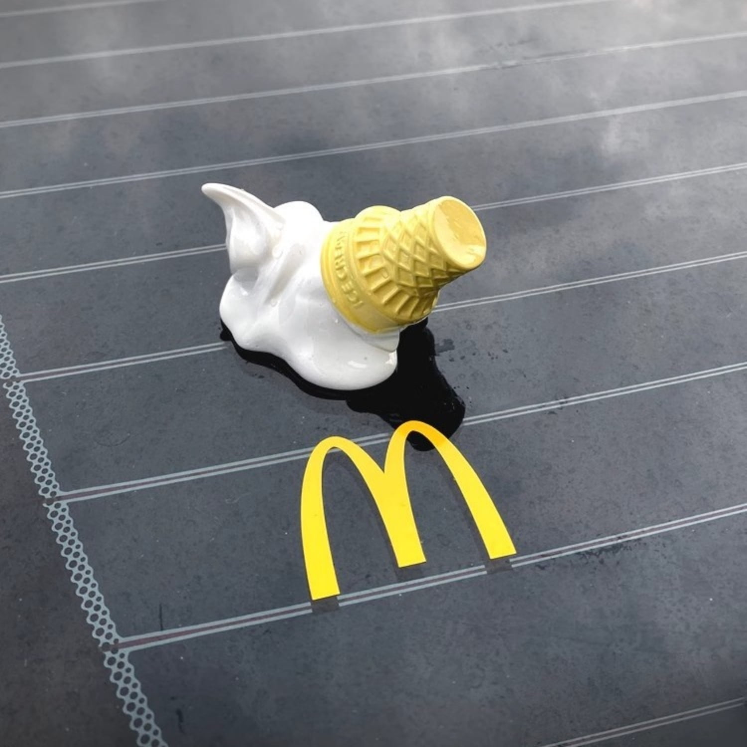 McDonald's melted ice cream car decor, 3D funny vehicle accessory ...