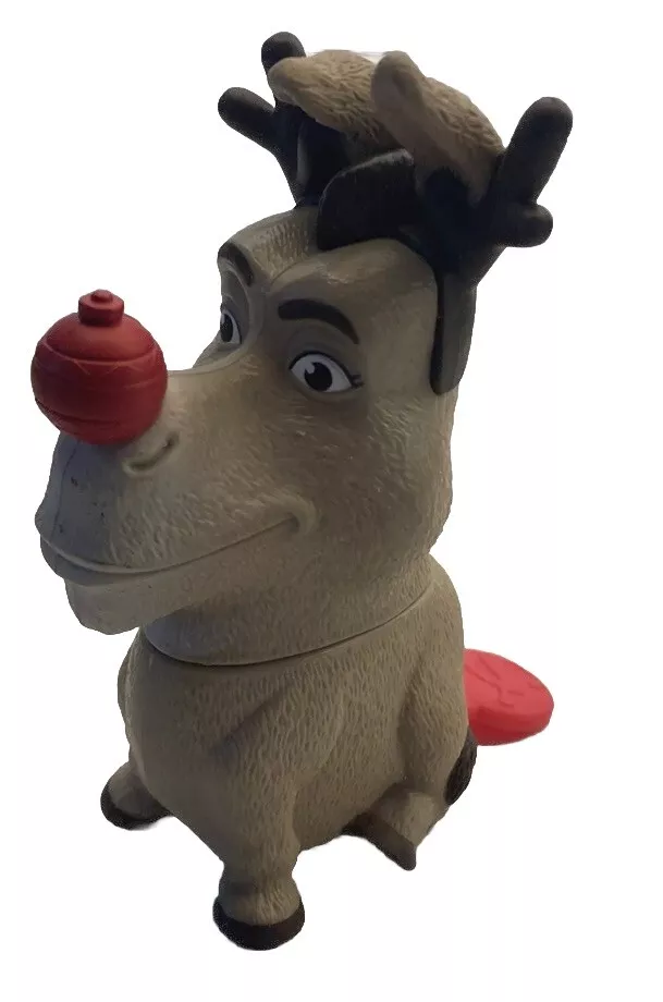 McDonalds Shrek The Third Donkey Red Nose Deer Happy Meal Toy Christmas ...