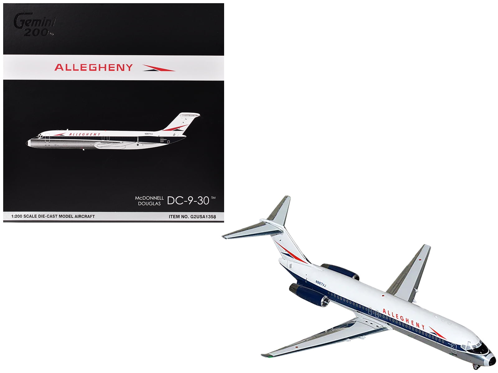 McDonnell Douglas DC-9-30 Commercial Aircraft "Allegheny Airlines" (N967VJ) White with Blue ...