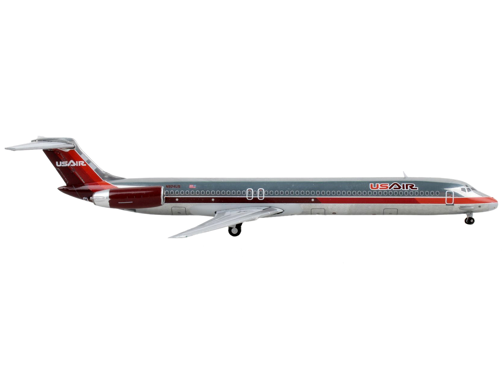 McDonnell Douglas MD-82 Commercial Aircraft "USAir" Silver with Red ...