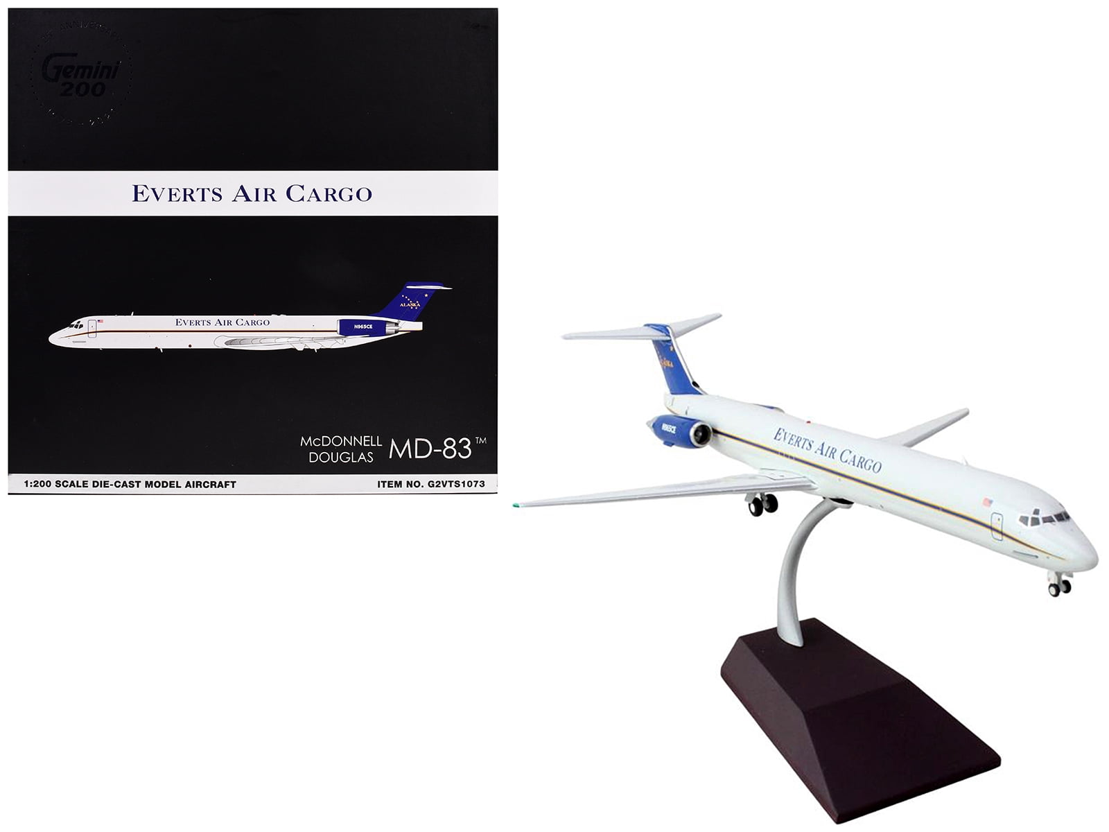 McDonnell Douglas MD-88 Commercial Aircraft "Everts Air Cargo" White w ...