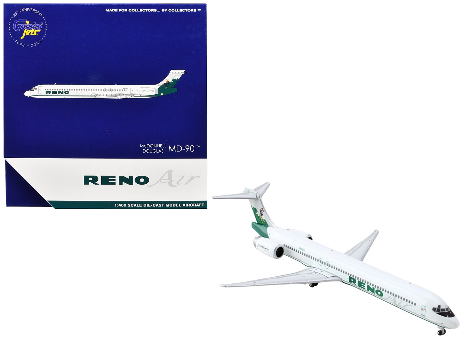 McDonnell Douglas MD-90 Commercial Aircraft "Reno Air" (N905RA) White ...