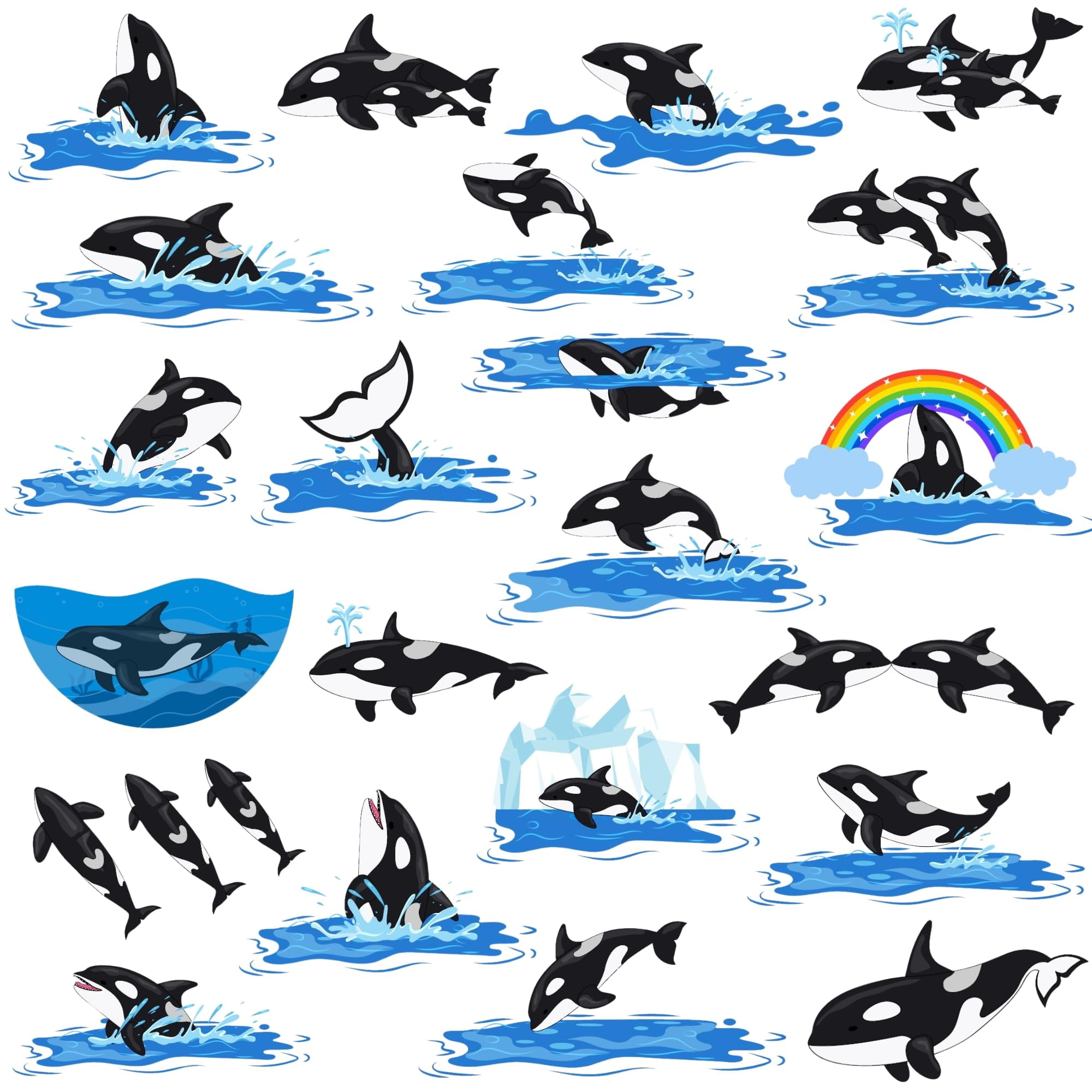 McEtt Orca Sticker Sheets - Cute BSL1 Killer Whale Stickers for Kids ...