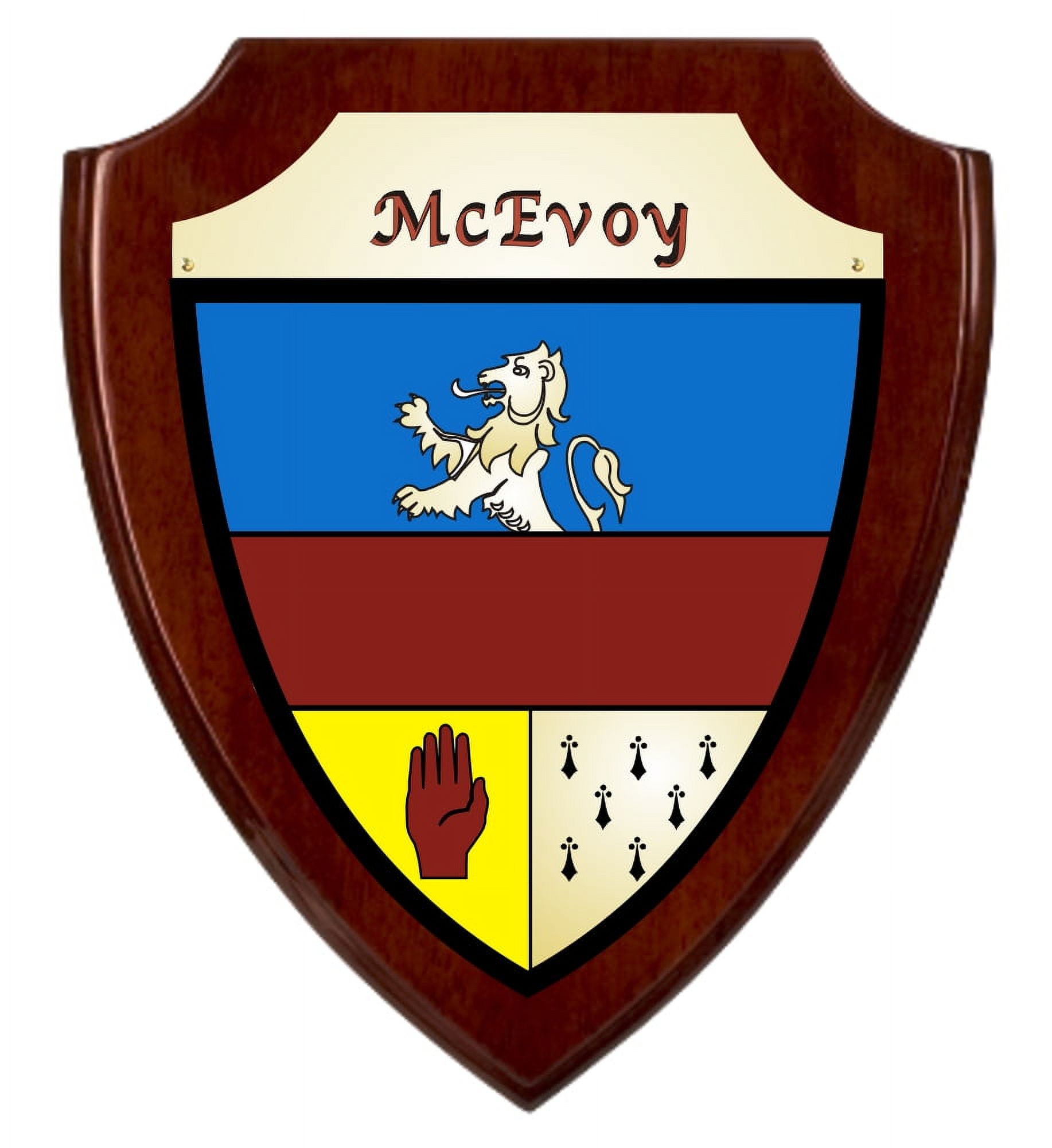 McEvoy Irish Coat of Arms Shield Plaque - Rosewood Finish - Walmart.com