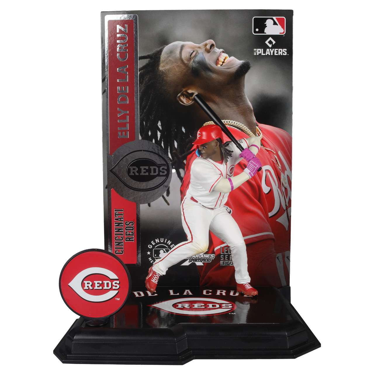 McFarlane MLB Sports Picks Baseball Elly De La Cruz Posed Figure (White Jersey, Platinum Chase ...