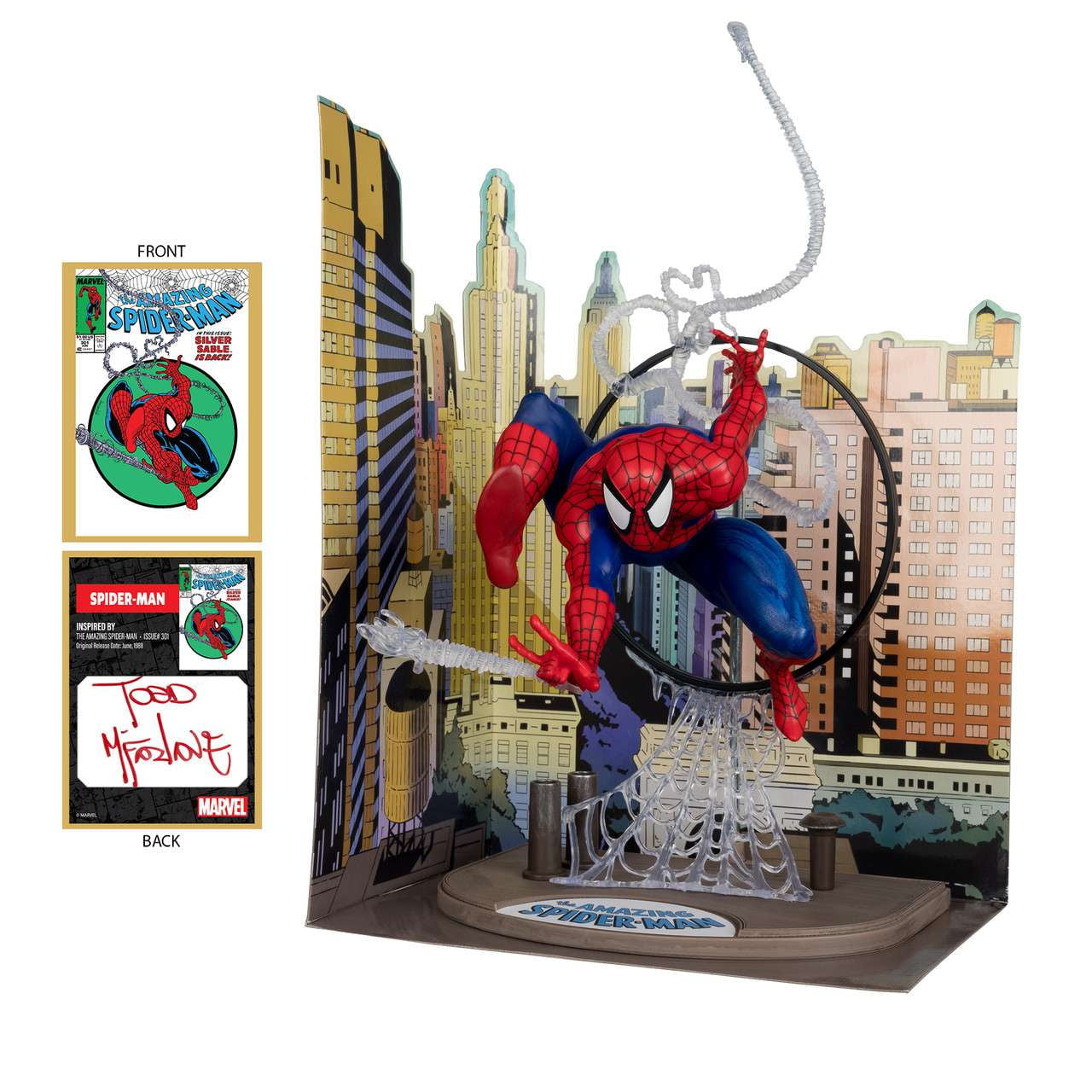 McFarlane Marvel AUTOGRAPH Series Spider-Man Posed Figure with Scene ...