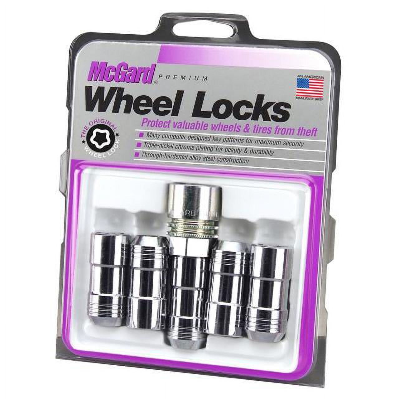 McGard Wheel Lock Nut Set - 5pk. (Cone Seat) M14X1.5 / 22mm Hex / 1 ...