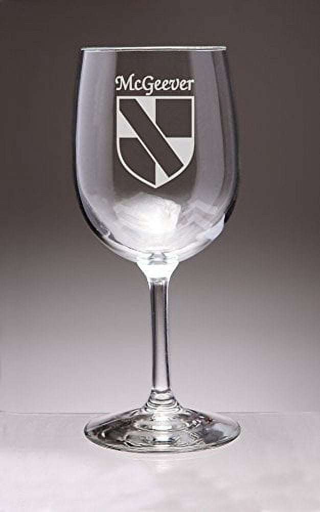 McGeever Irish Coat of Arms Wine Glasses - Set of 4 (Sand Etched ...