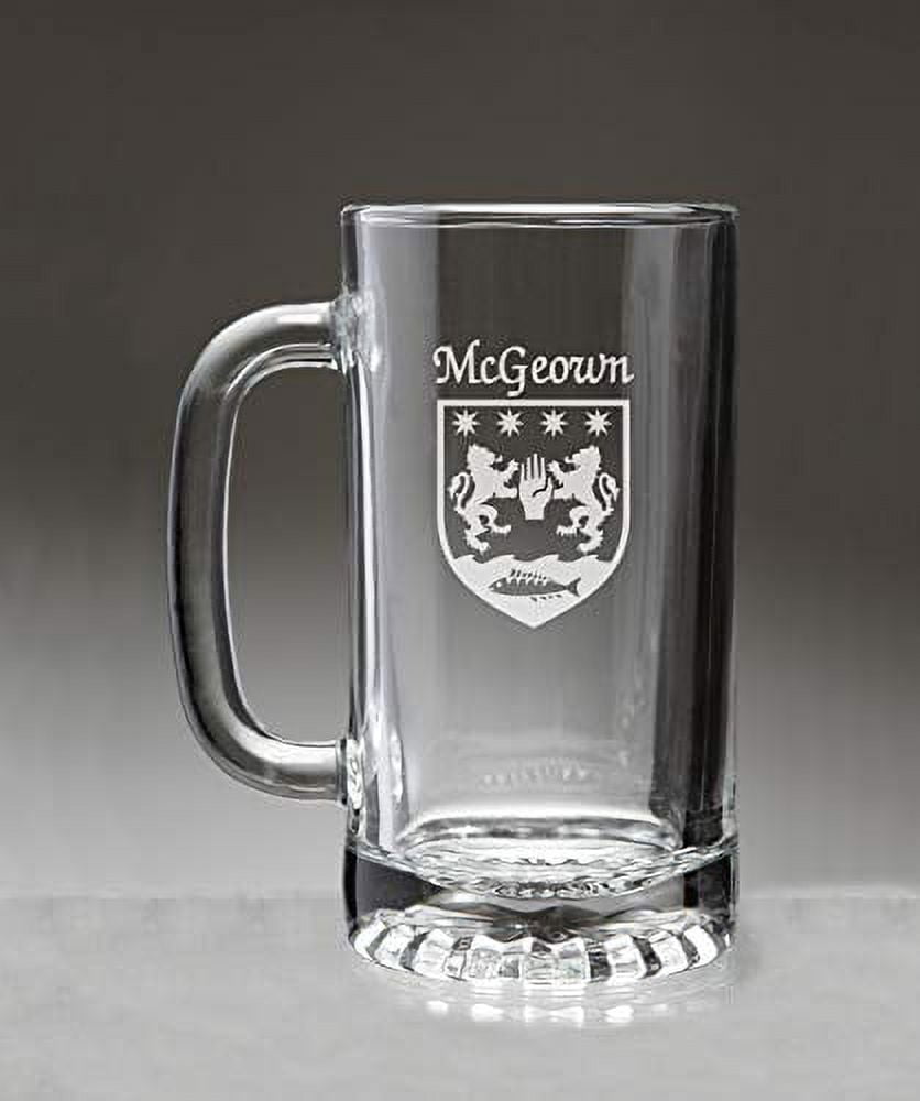 McGeown Irish Coat of Arms Glass Beer Mug (Sand Etched) - Walmart.com