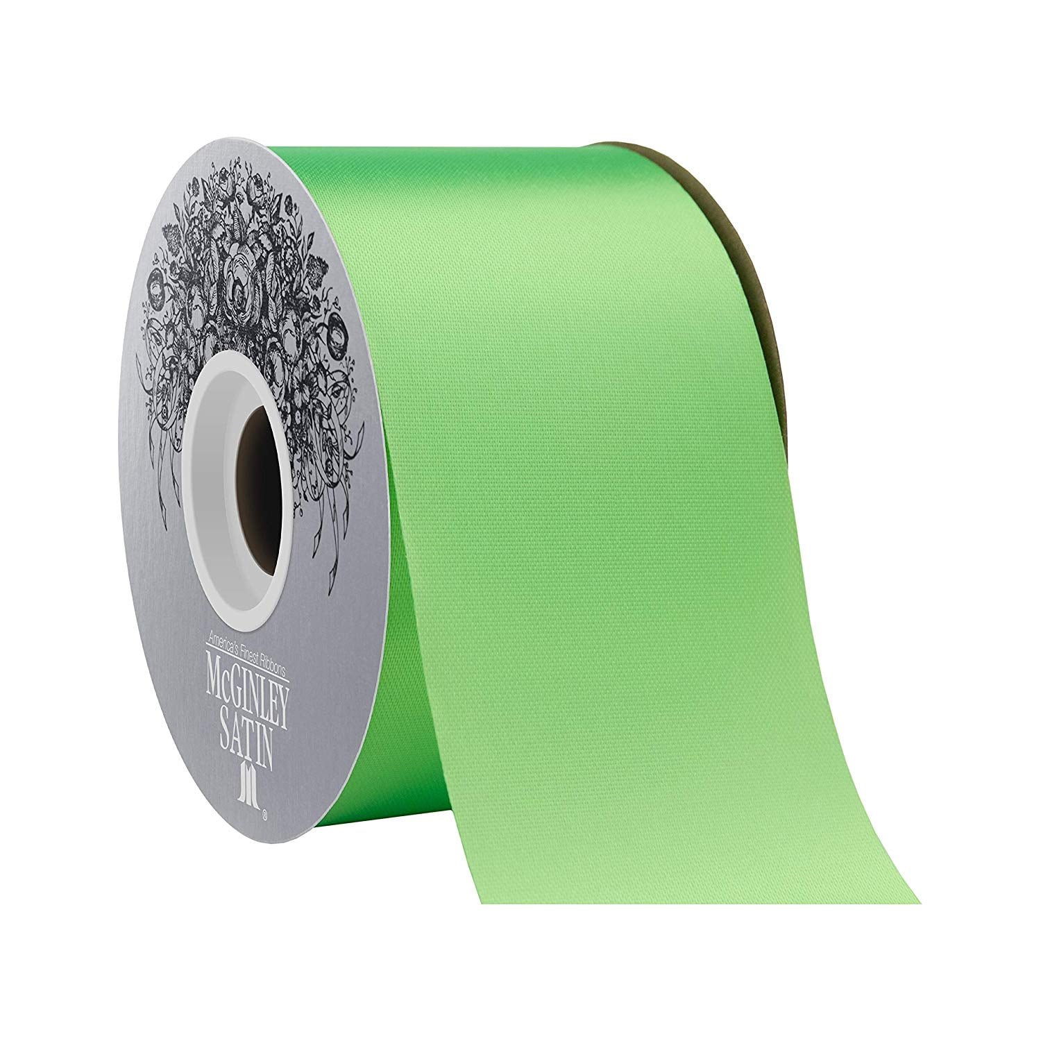 McGinley 50 Yards Citrus Lime Green Acetate Satin Ribbon, 2.5" W ...