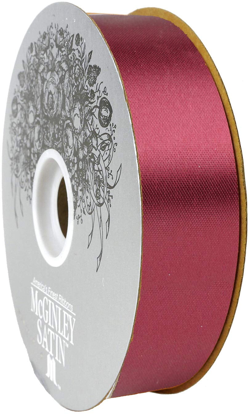 McGinley Mills 1.3" W Acetate Satin Ribbon, Burgundy Red, 100 Yard ...