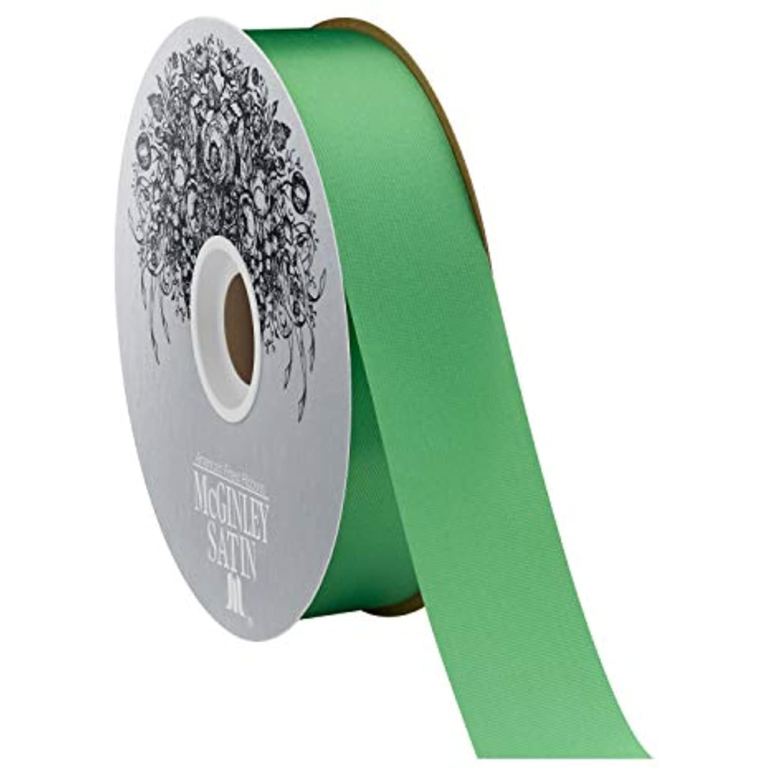 McGinley Mills 1.3" W Acetate Satin Ribbon, Emerald Green, 100 Yard ...