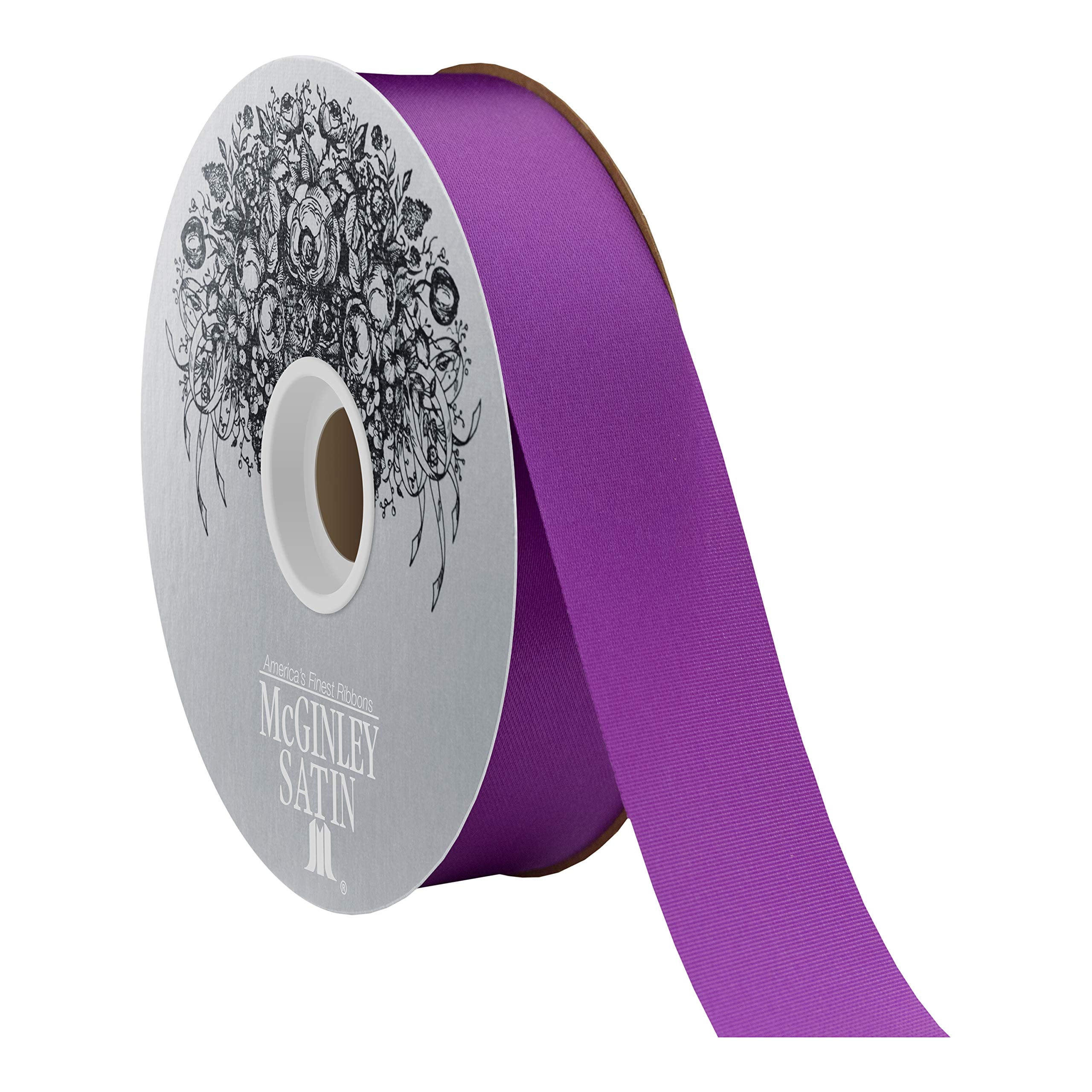 McGinley Mills 1.3" W Acetate Satin Ribbon, Purple, 100 Yard Spool ...