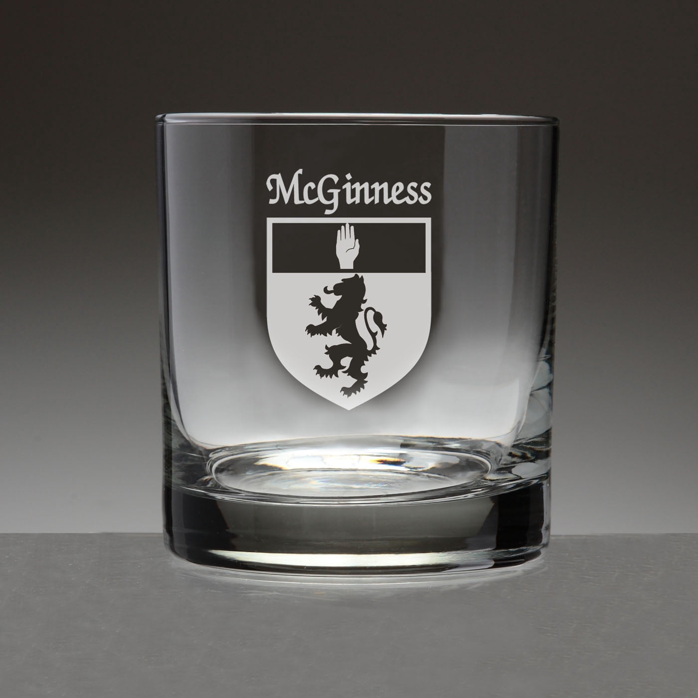 McGinness Irish Coat of Arms Tumbler Glasses - Set of 4 (Sand Etched ...