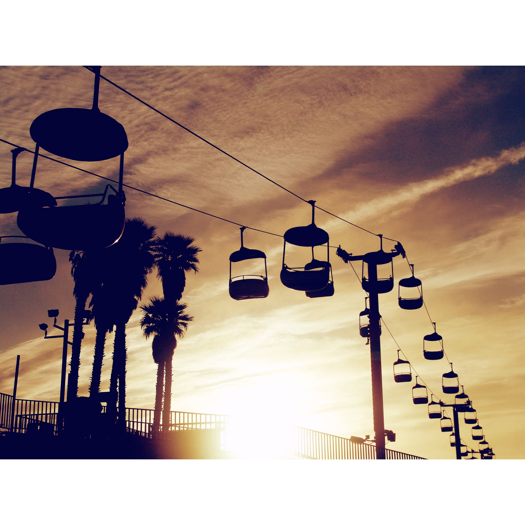 McGuire Ski Lift Summer Sunset Silhouette Extra Large XL Wall Art ...