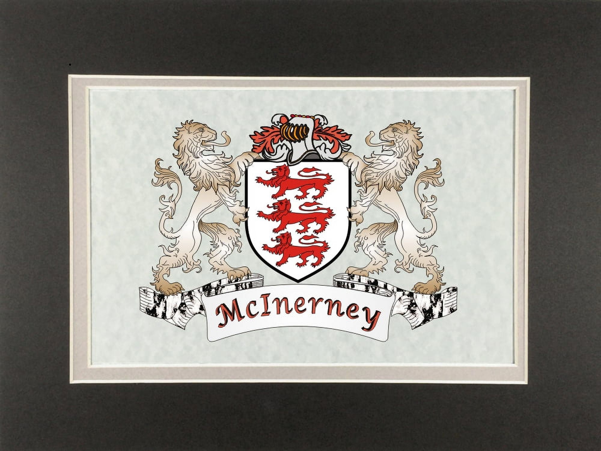 McInerney Irish Coat of Arms Print - Frameable 9" x 12" - Walmart.com