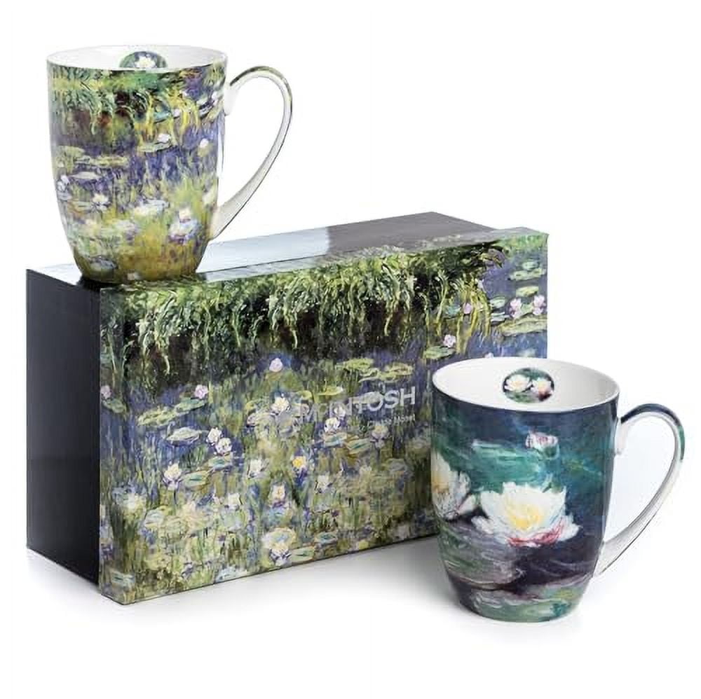 McIntosh Monet Water Lilies Fine Bone China (13 oz) Set of 2 Mugs in ...