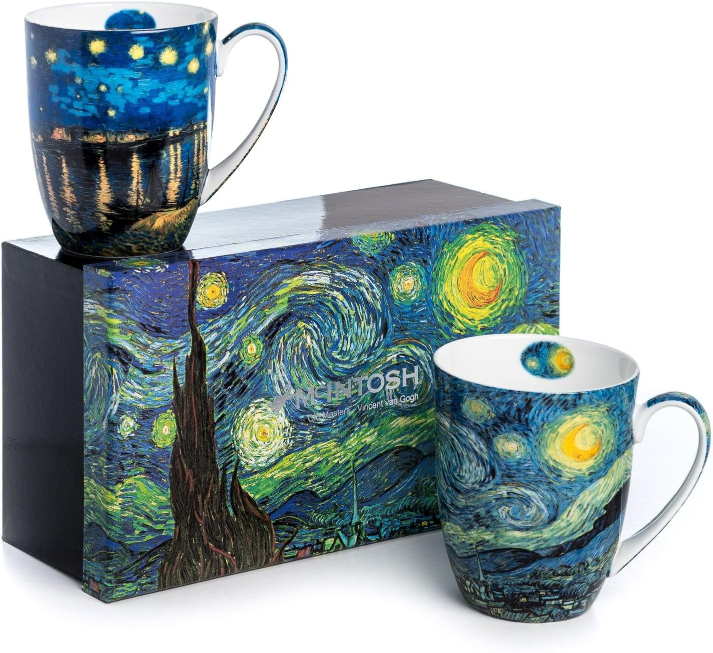 McIntosh Van Gogh Starry Nights Fine Bone China Set of 2 Mugs in ...