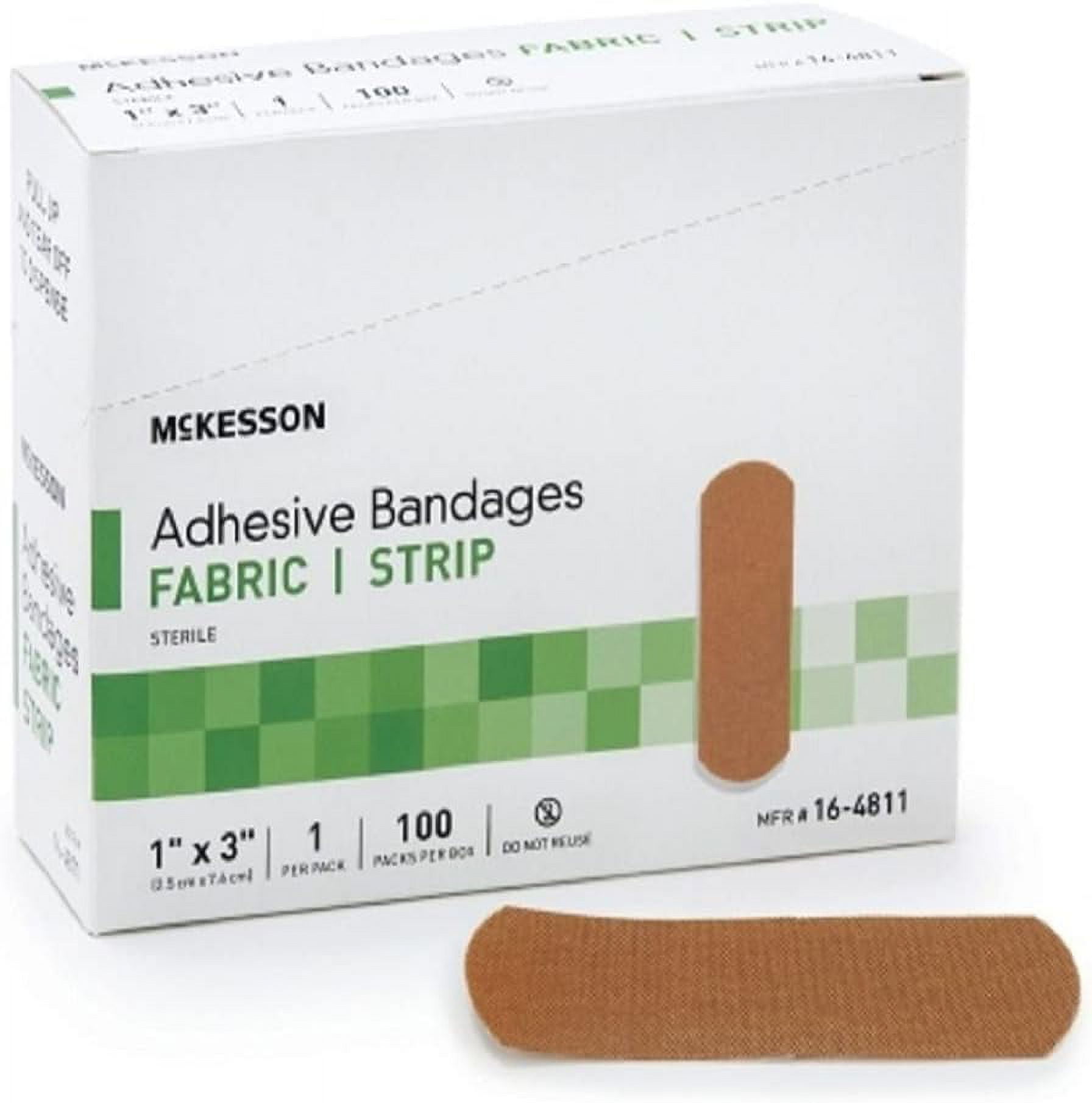 McKesson Performance Adhesive Bandage, Fabric Strip, 1 in x 3 in, Box ...