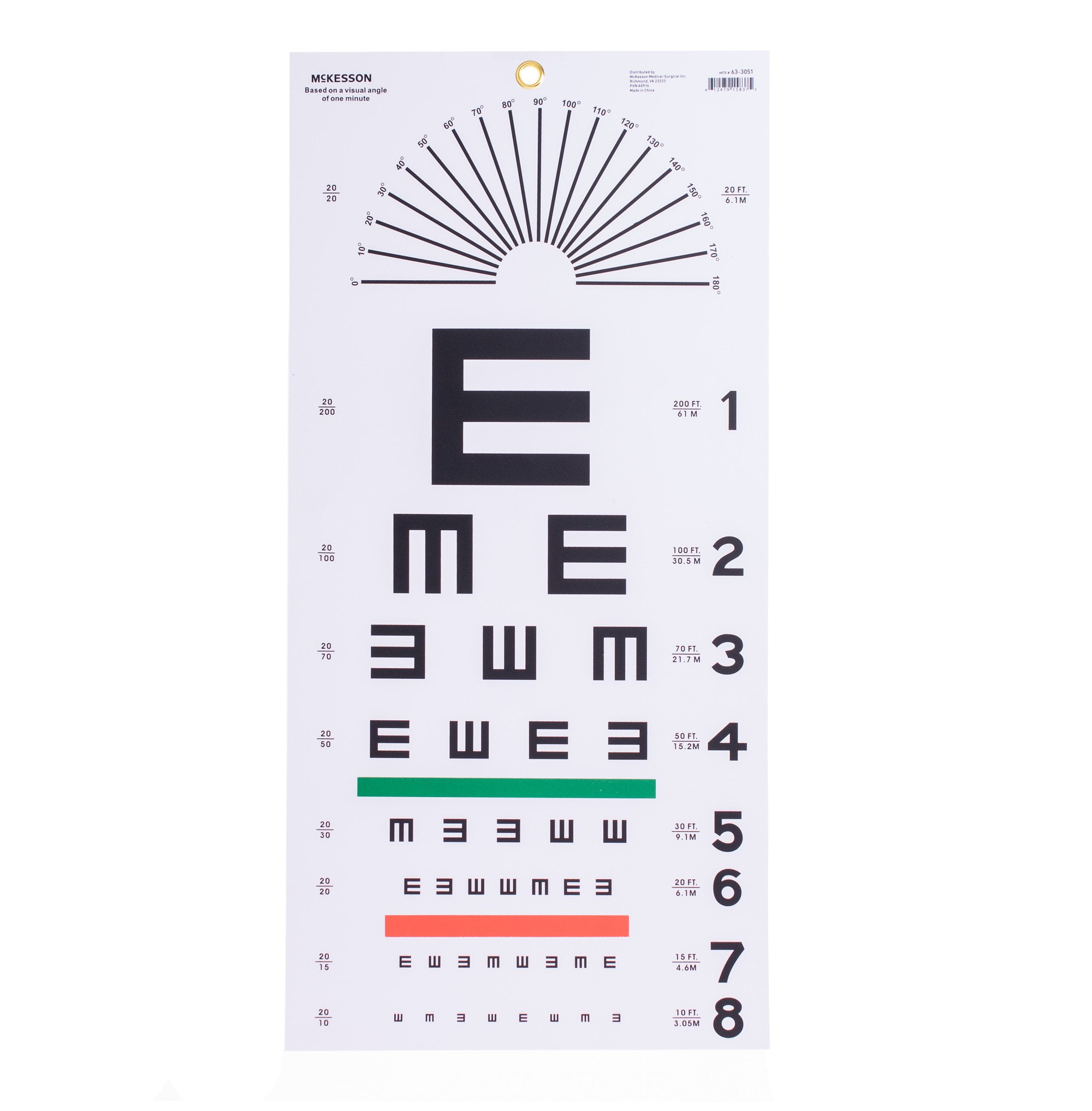 McKesson 20 Foot Distance Wall Mount Eye Chart, Tumbling E - Walmart.com
