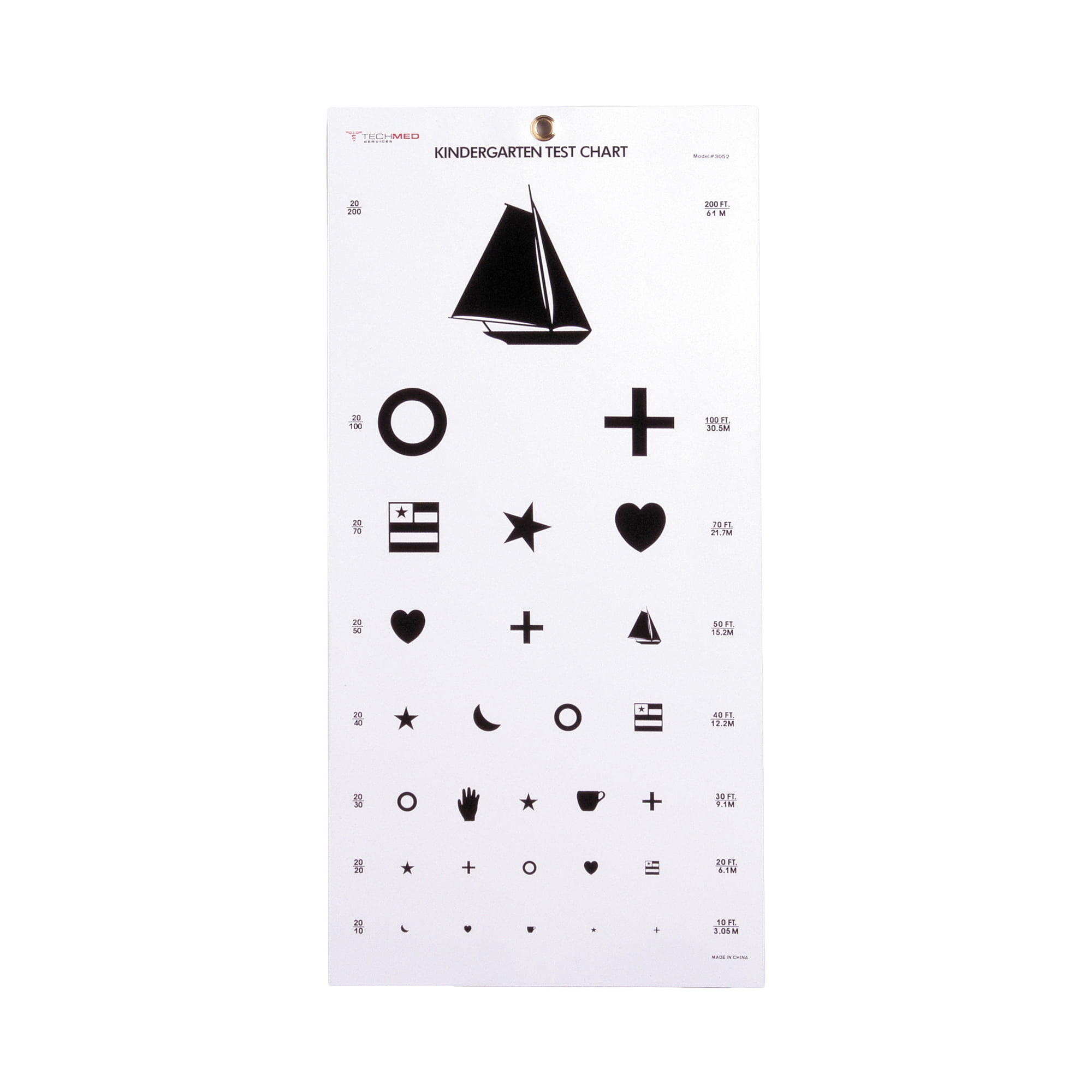 McKesson 20 Foot Distance Wall Mount Preschool Eye Chart, Picture ...