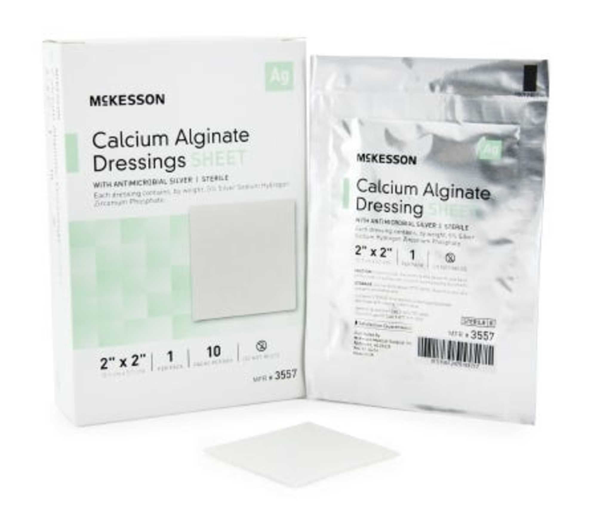 McKesson Wound Care Bandage, 2x2 Inch Sterile Calcium Alginate Dressing ...