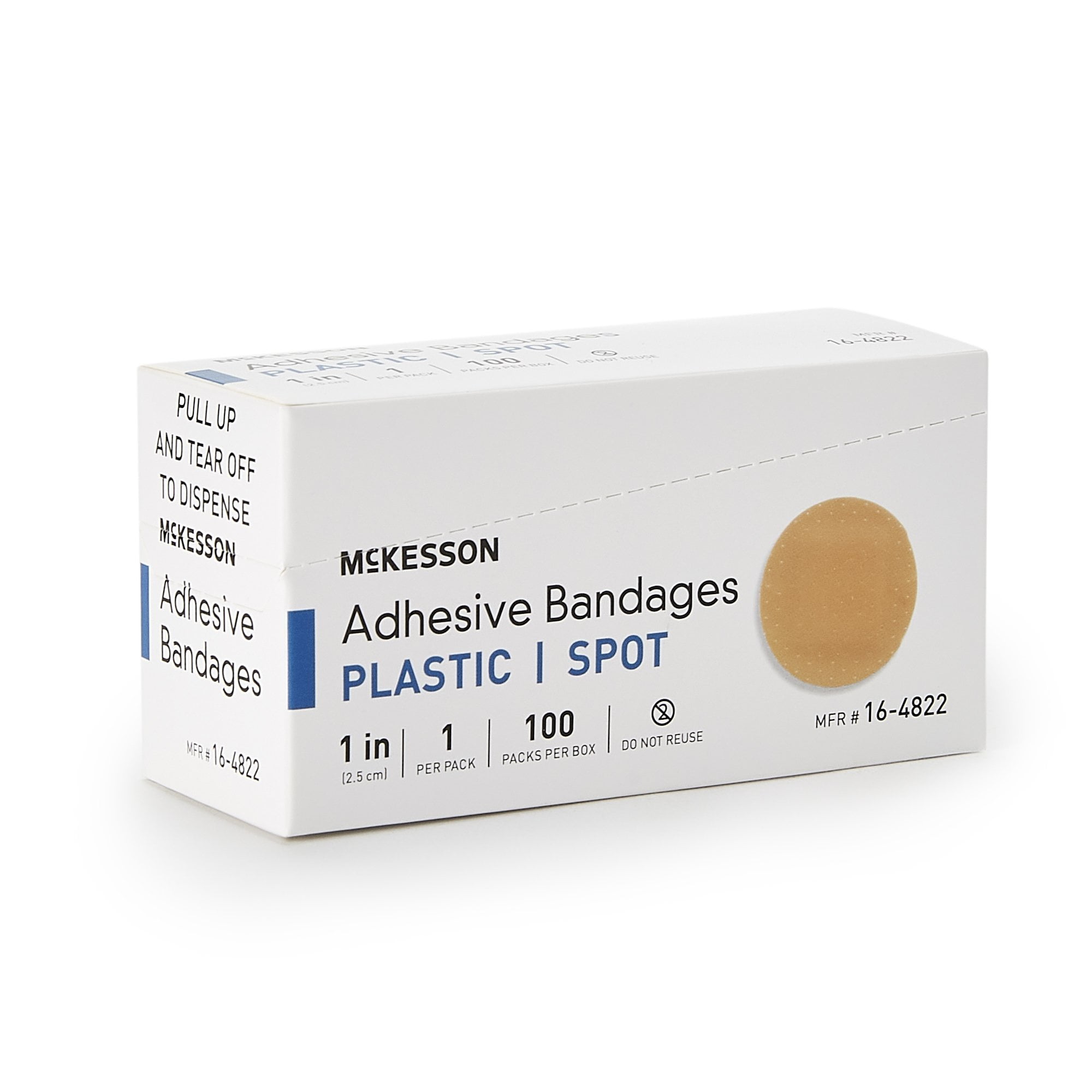McKesson Adhesive Bandages for Wound Care - Plastic Spot, 1 in, 100 ...