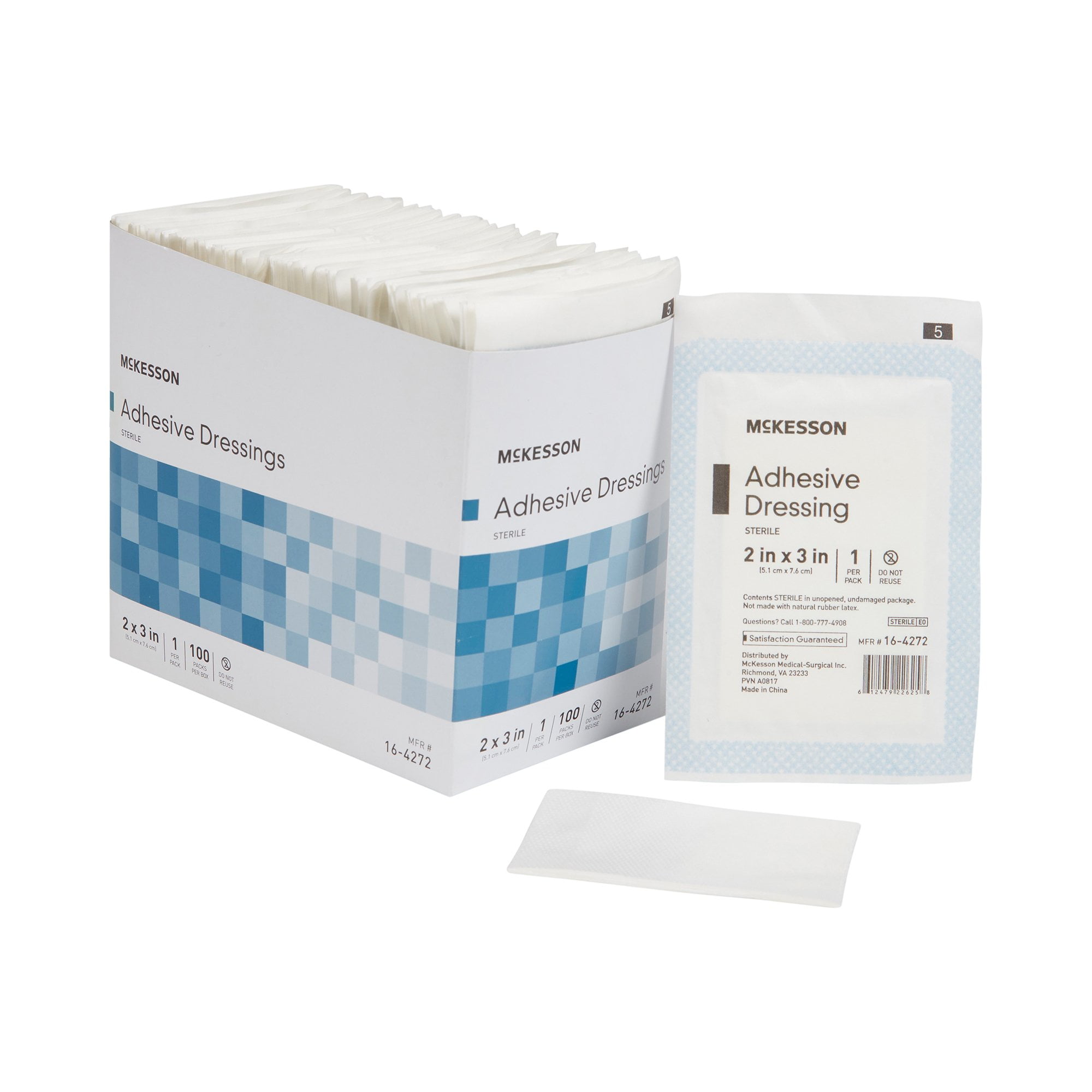 McKesson Adhesive Dressing, Sterile Wound Pads, Absorbent Cotton Blend ...
