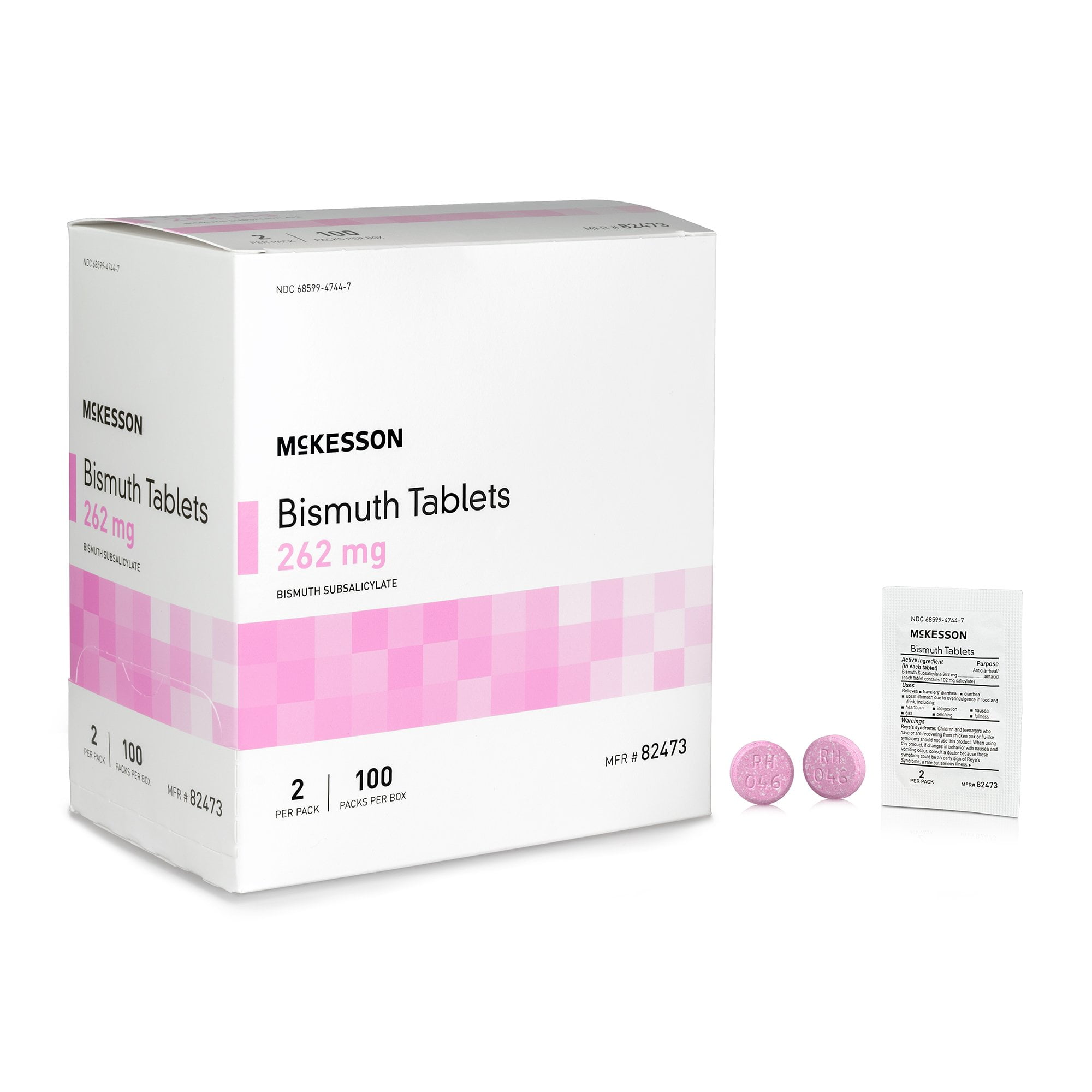 McKesson Anti-Diarrheal Bismuth Subsalicylate 262 mg Tablet 12 Box(s ...