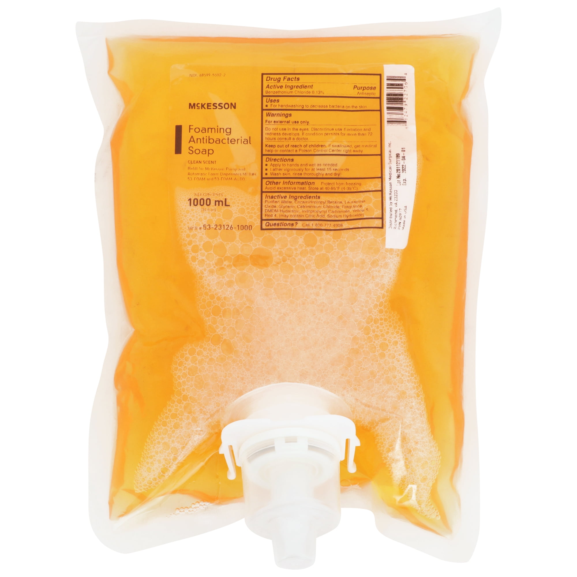 McKesson, Antibacterial Foaming Hand Soap, 1000 mL, Clean Scent ...