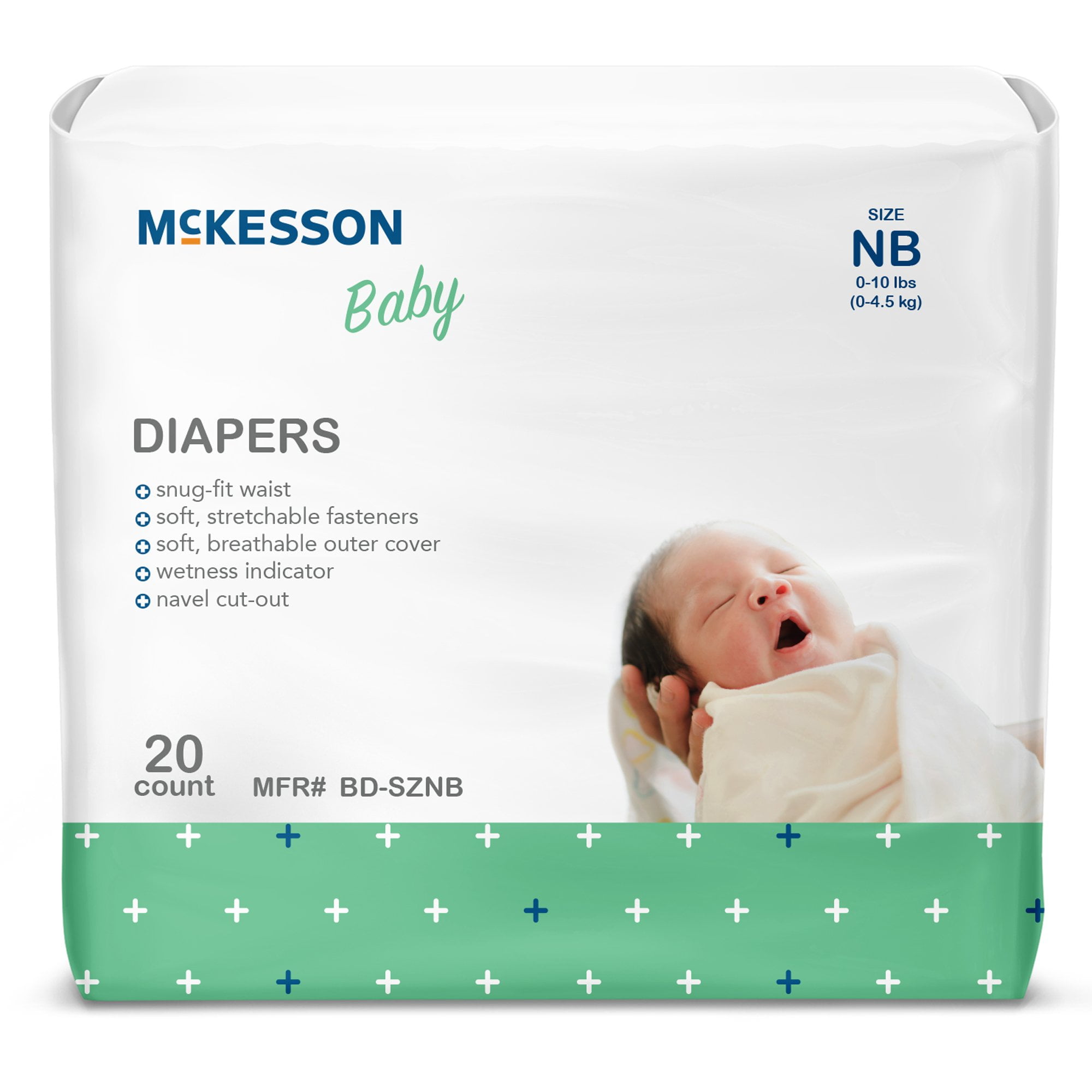 McKesson Baby Baby Diaper Newborn, 0 to 10 lbs. BD-SZNB, 20 Ct ...