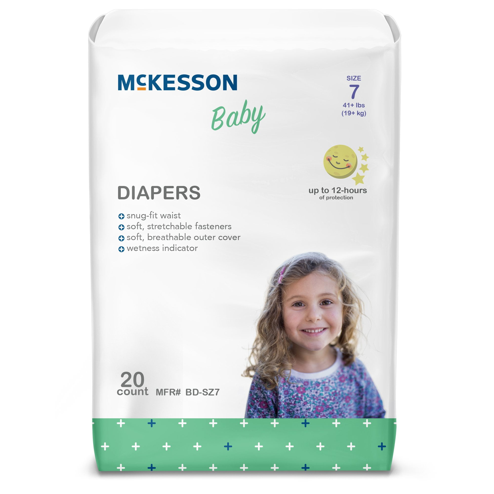 McKesson Baby Baby Diaper Size 7, Over 41 lbs. BD-SZ7, 80 Ct - Walmart.com