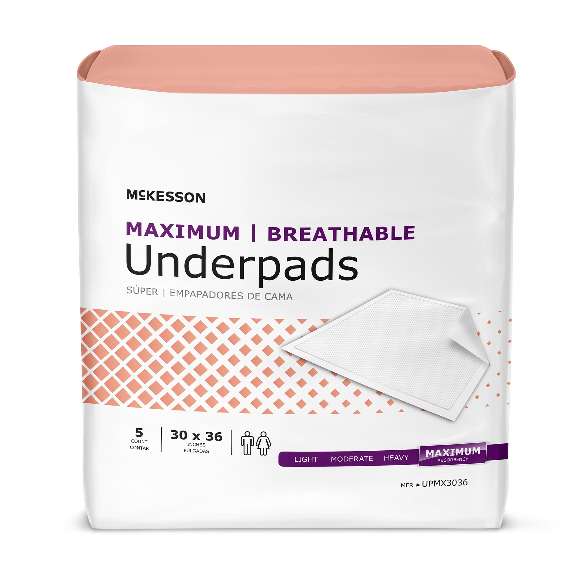 McKesson Breathable Underpads 30 in x 36 in, Incontinence Disposable ...