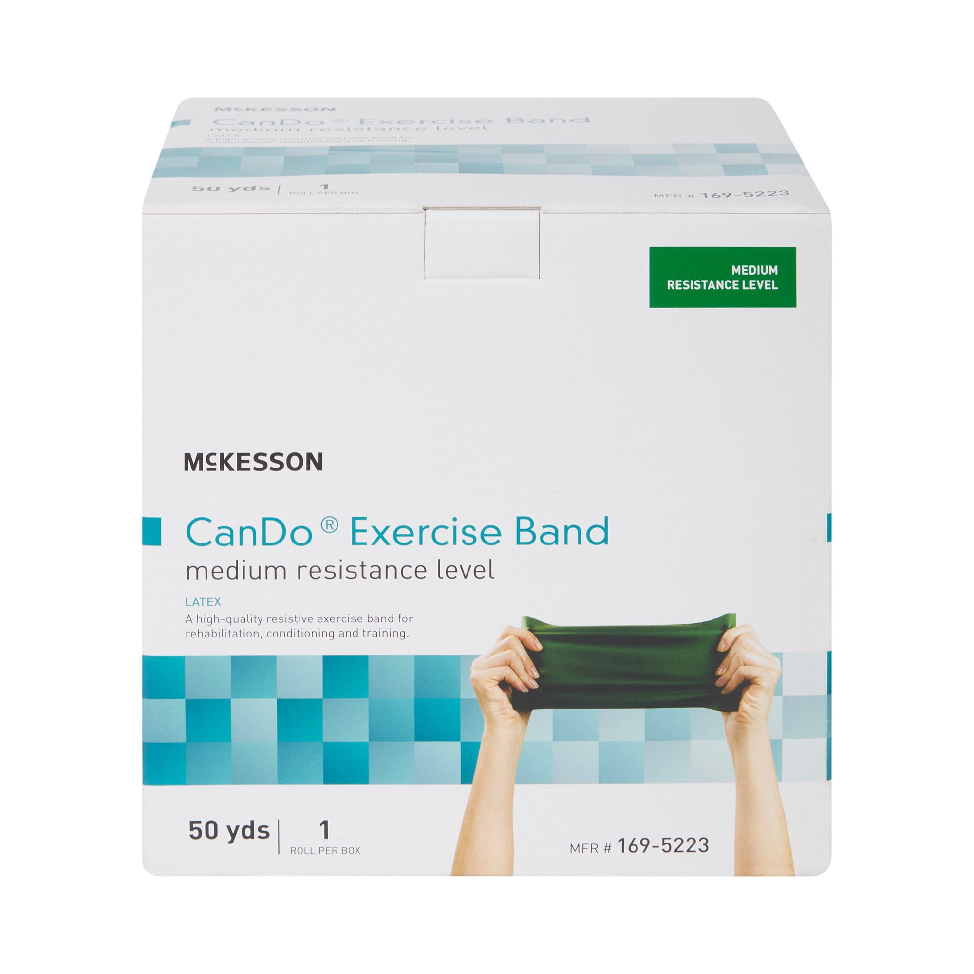 McKesson CanDo Exercise Resistance Band, Green, Medium - 5 in x 50 yd ...
