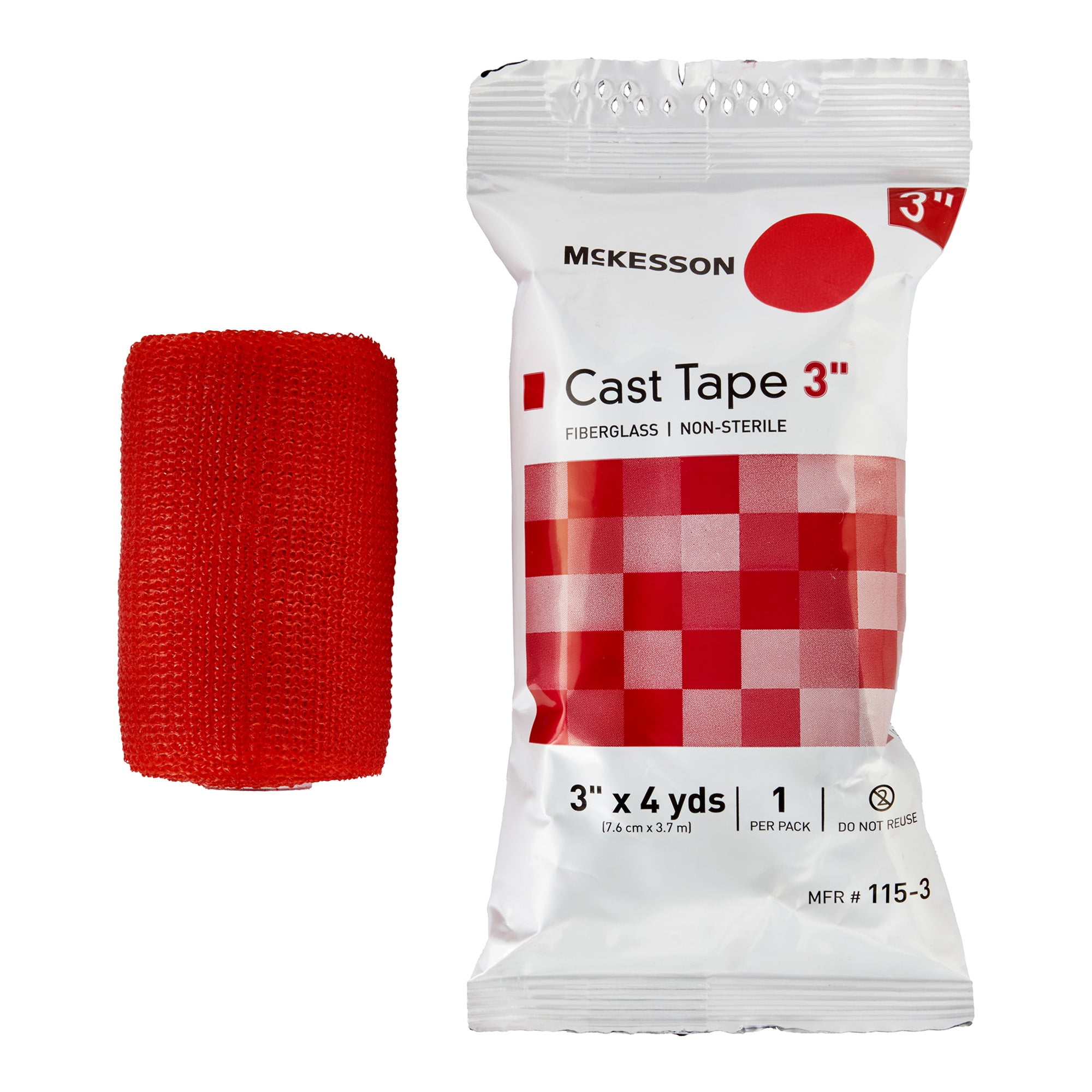 McKesson Cast Tape, Water-Activated Resin Casting Tape - Red, 3 in x 12 ...