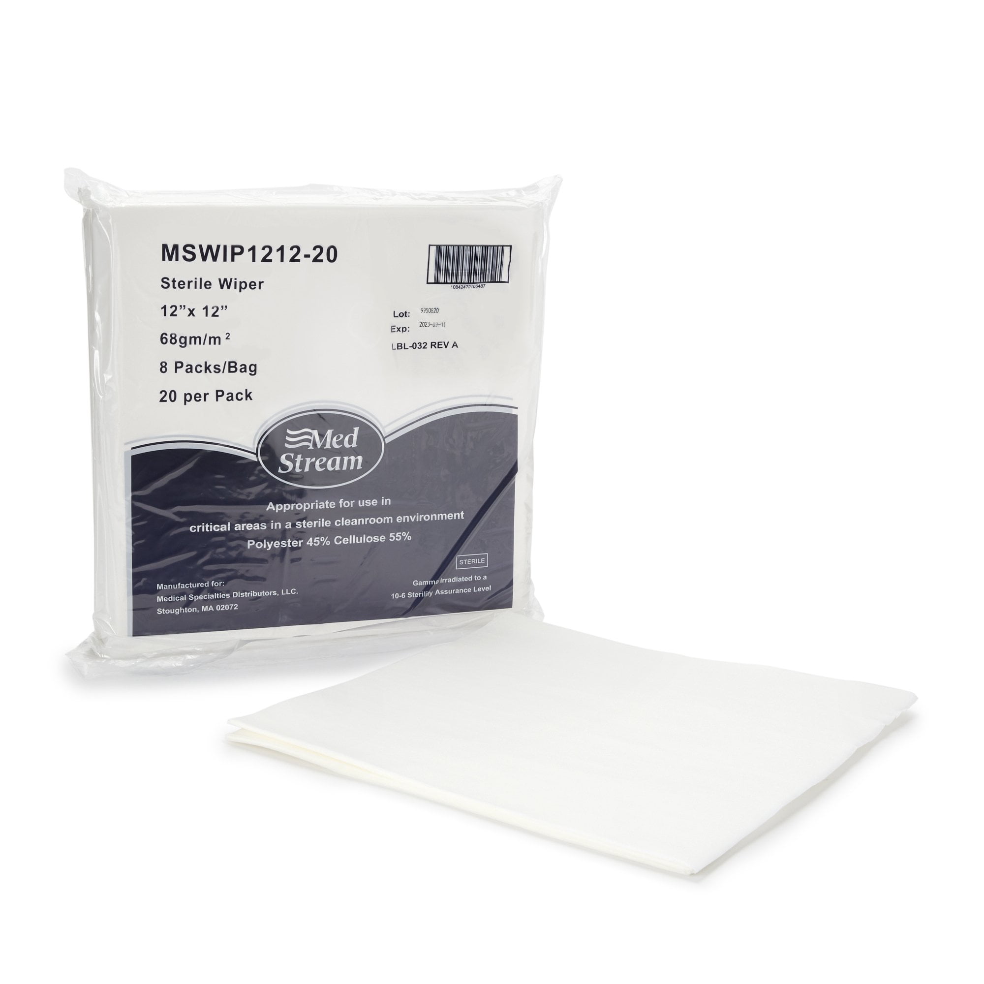 McKesson Cleanroom Wipes, Sterile - Polyester and Cellulose, Low ...
