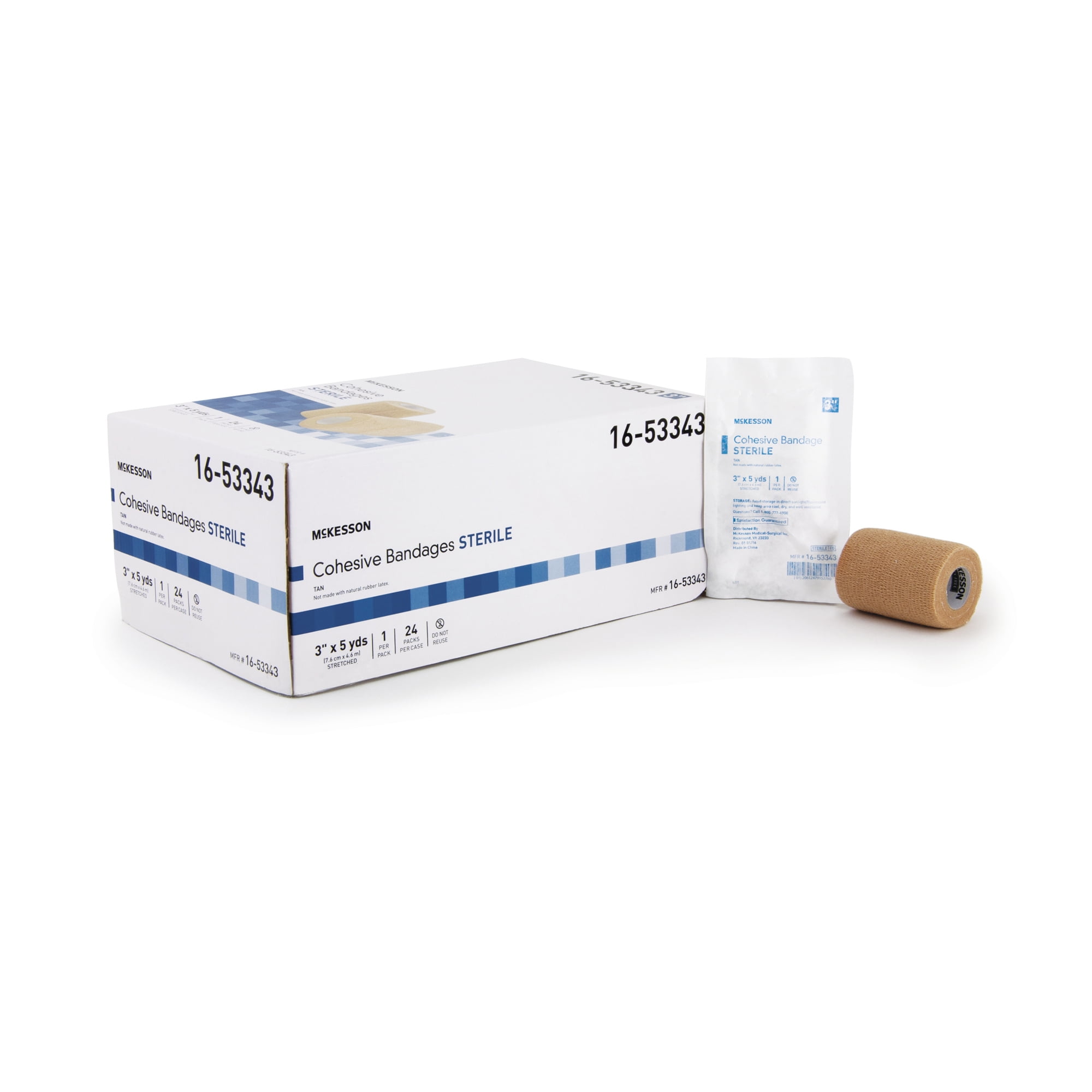 McKesson Cohesive Bandage, Sterile, Self-Adherent Closure, Tan, Latex ...