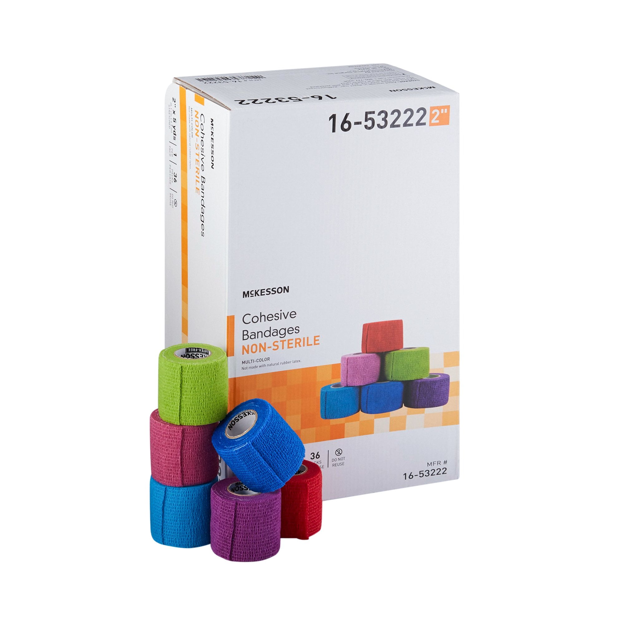 McKesson Cohesive Wound Bandages, Self-Adherent Compression Wrap, 2 in ...