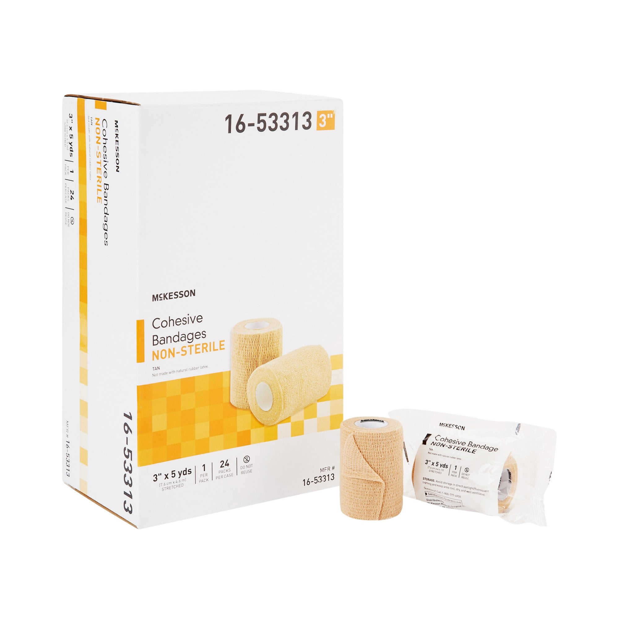 McKesson Cohesive Wound Bandages, Self-Adherent Compression Wrap, 3 in ...