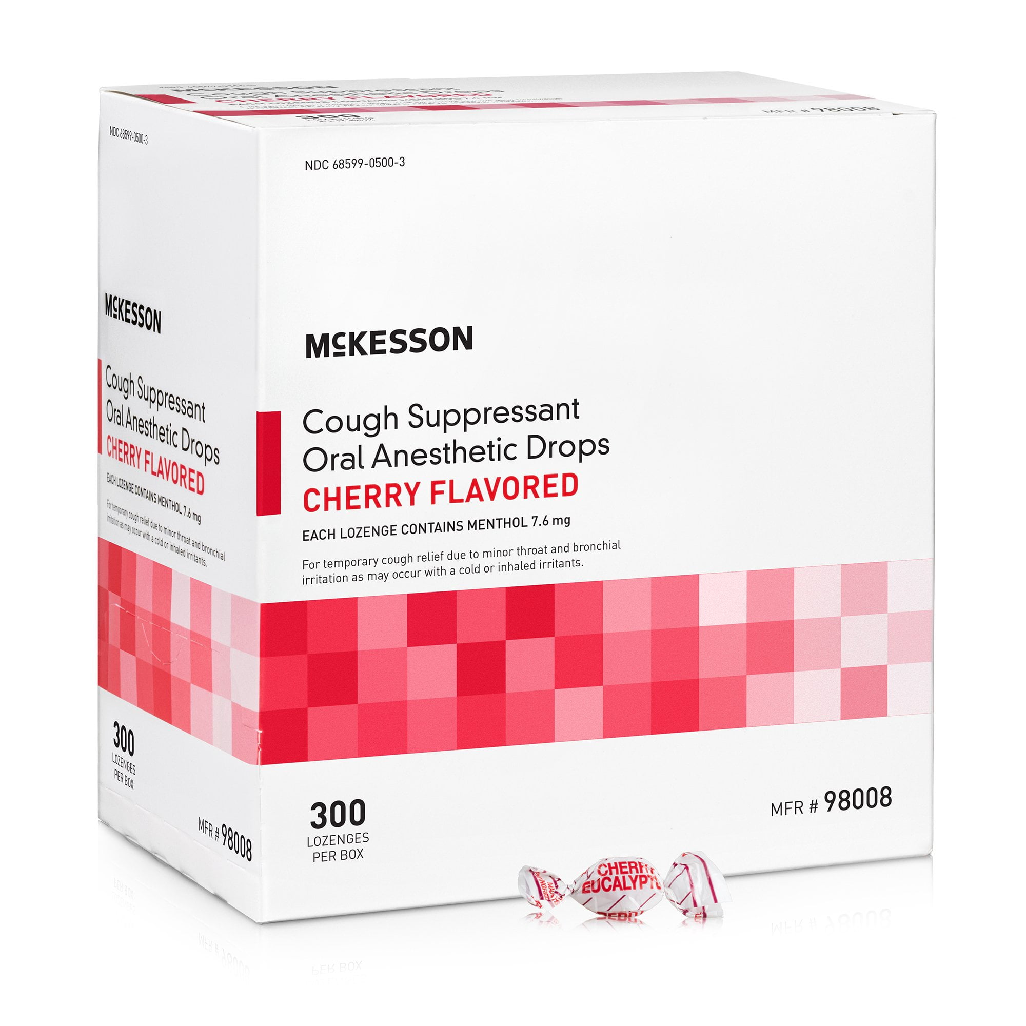 McKesson Cold and Cough Relief 7.6 mg Strength Cherry Flavor Lozenge ...