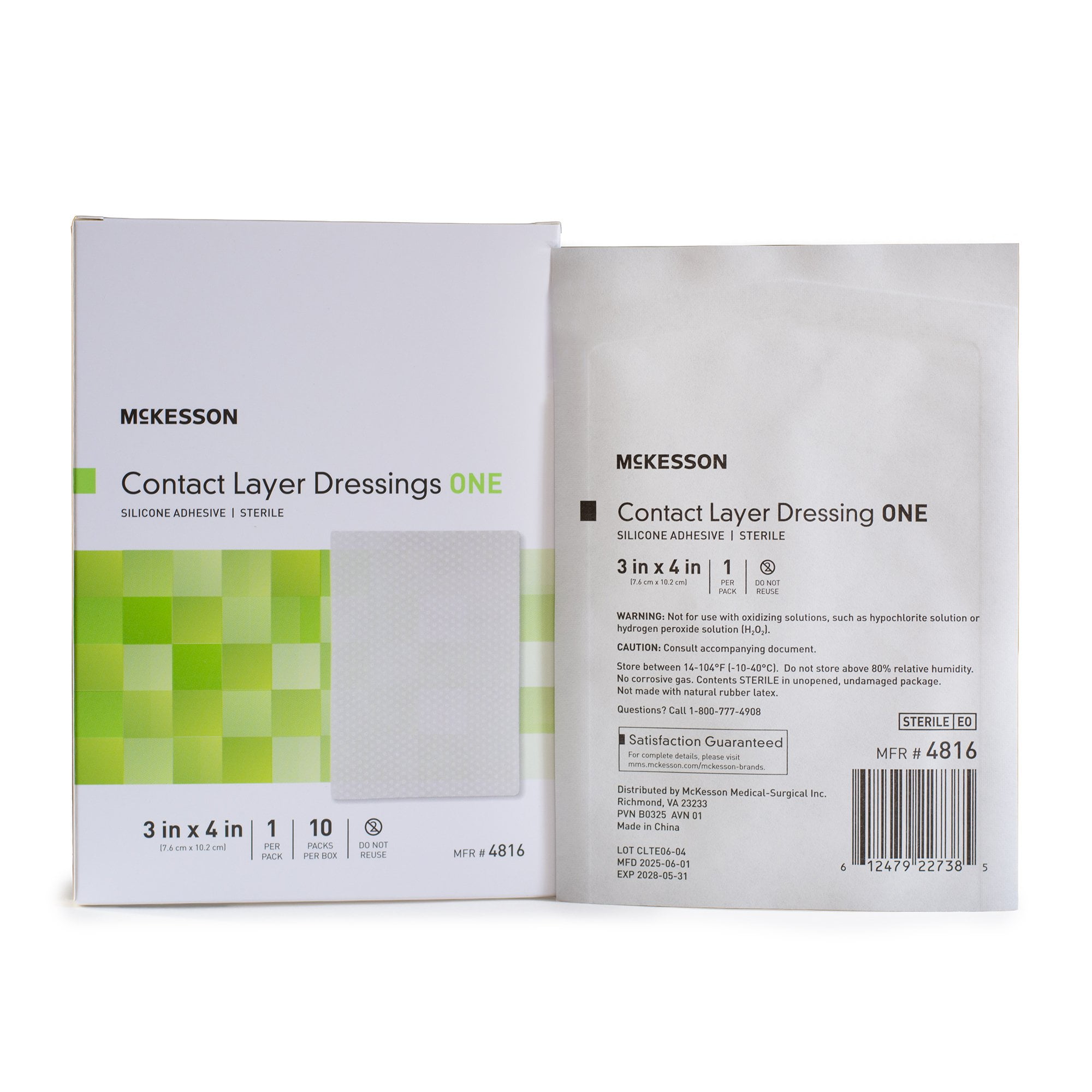 McKesson Contact Layer Dressing, Adhesive Wound Bandage, 3 in x 4 in ...