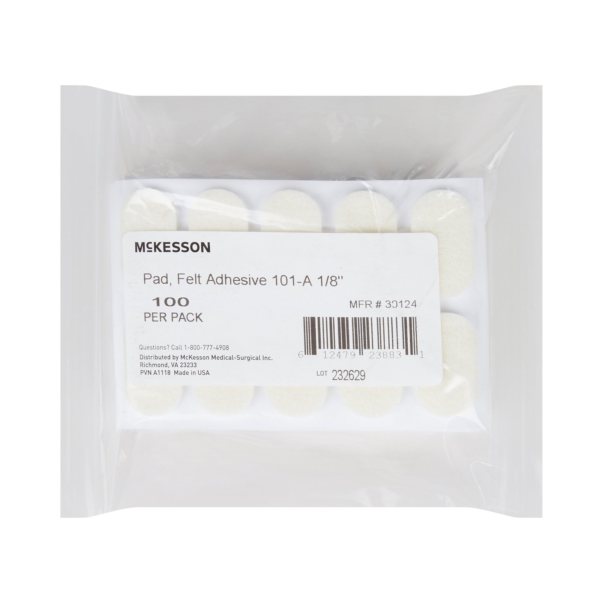 McKesson Corn Pads - Felt, Adhesive, Donut-Shaped, White - Size 101-A ...